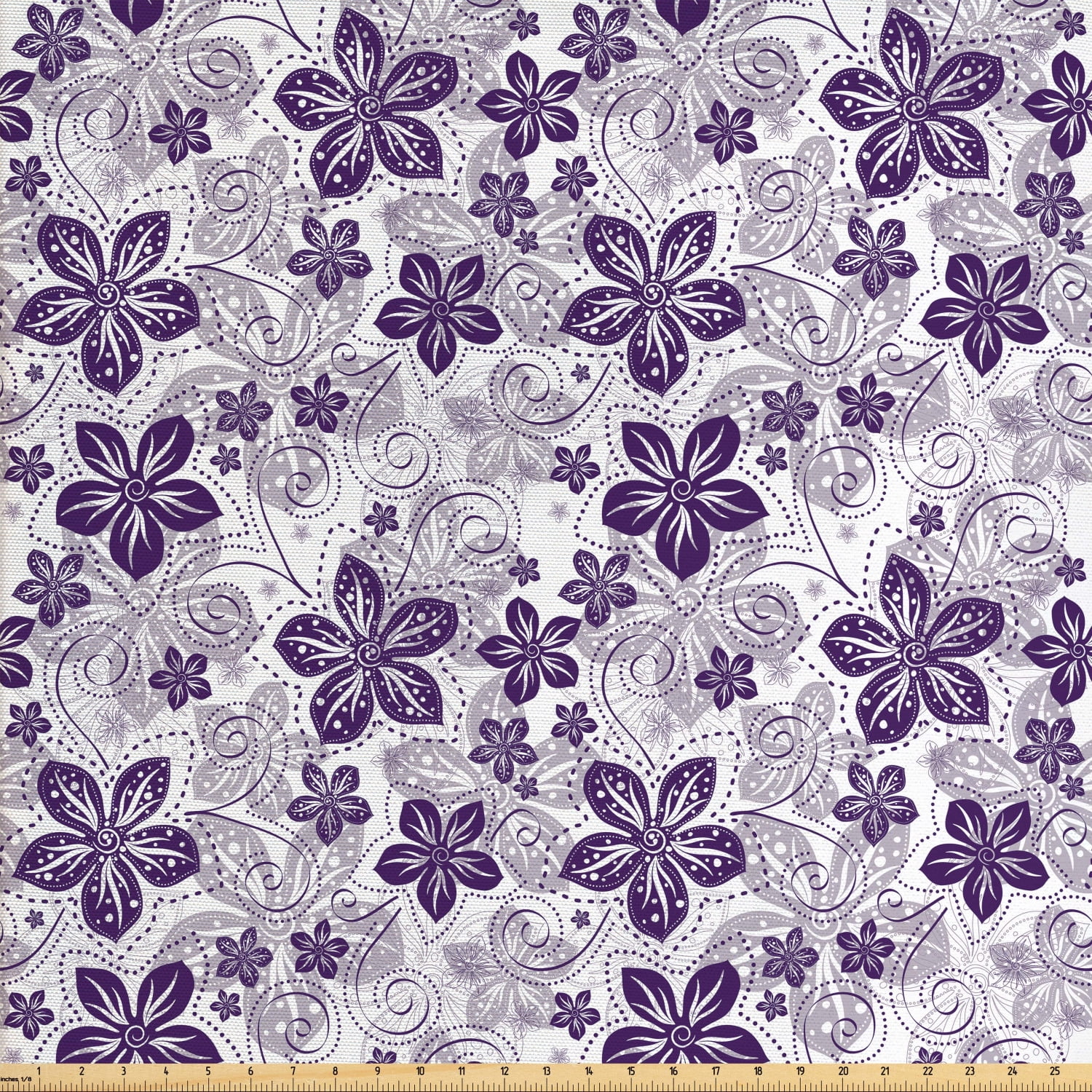 Floral Fabric by the Yard Upholstery, Graphic Abstract Gardening Theme ...