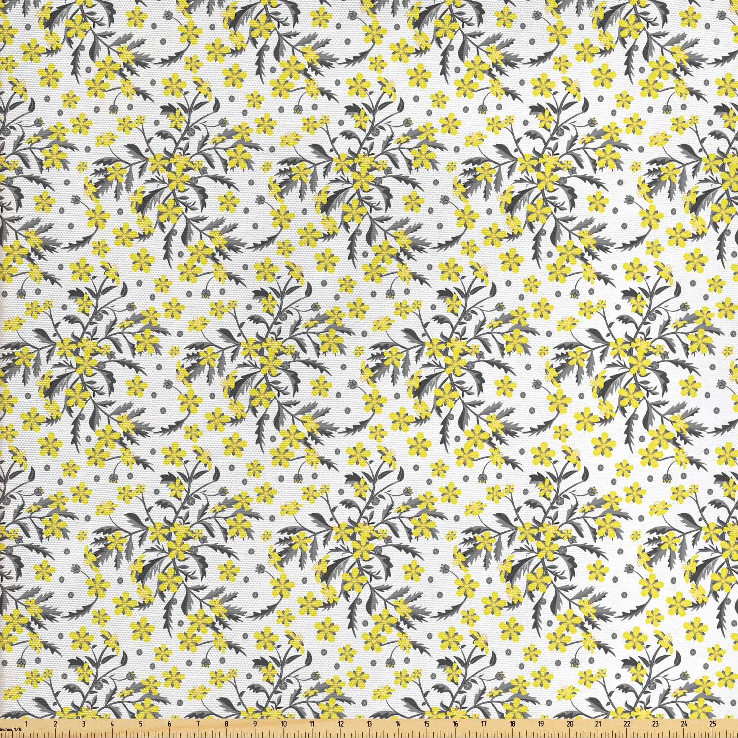 Ambesonne Floral Fabric by the Yard Upholstery, Vivid Spring Blossoms ...