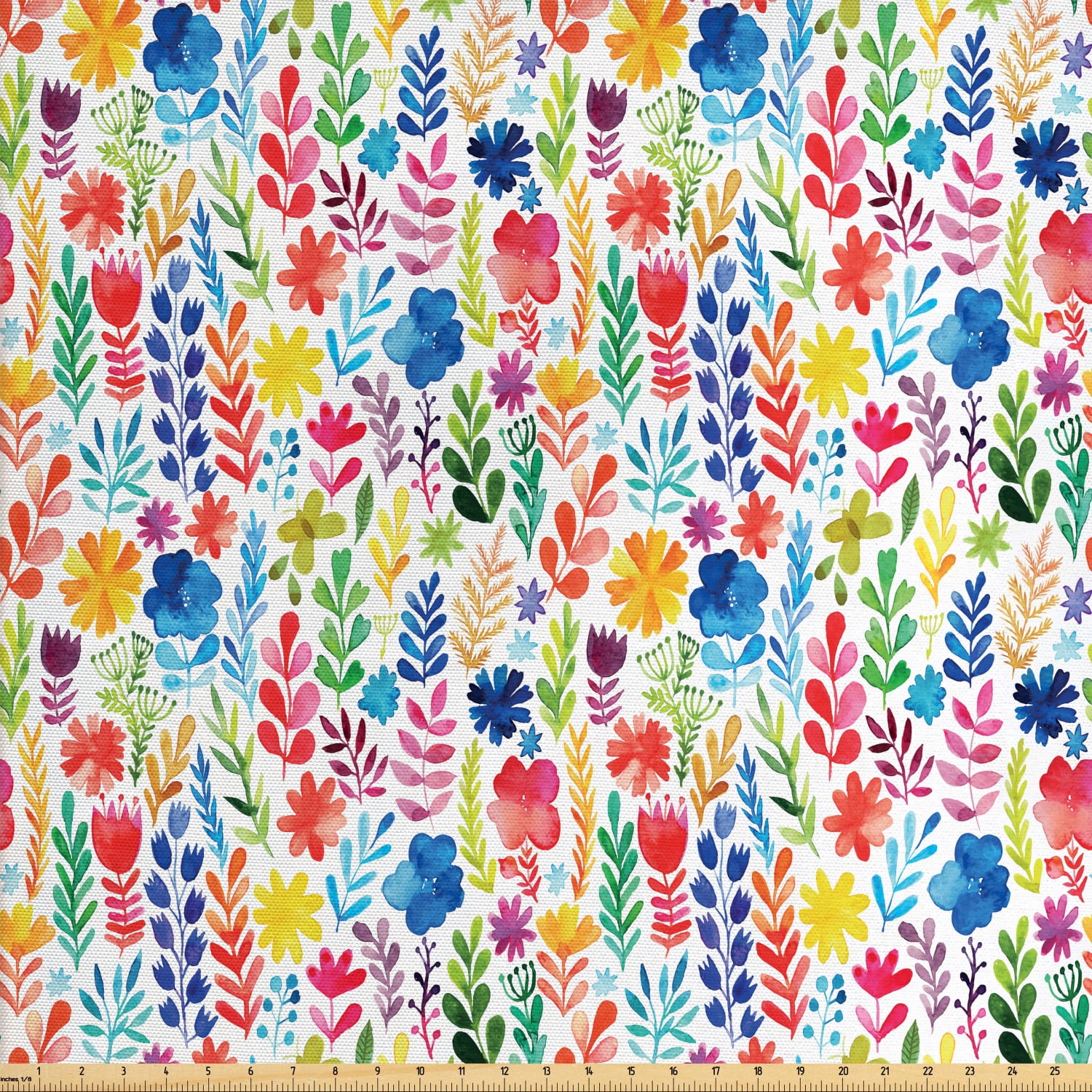 Ambesonne Floral Fabric by the Yard Upholstery, Tulips Roses and ...