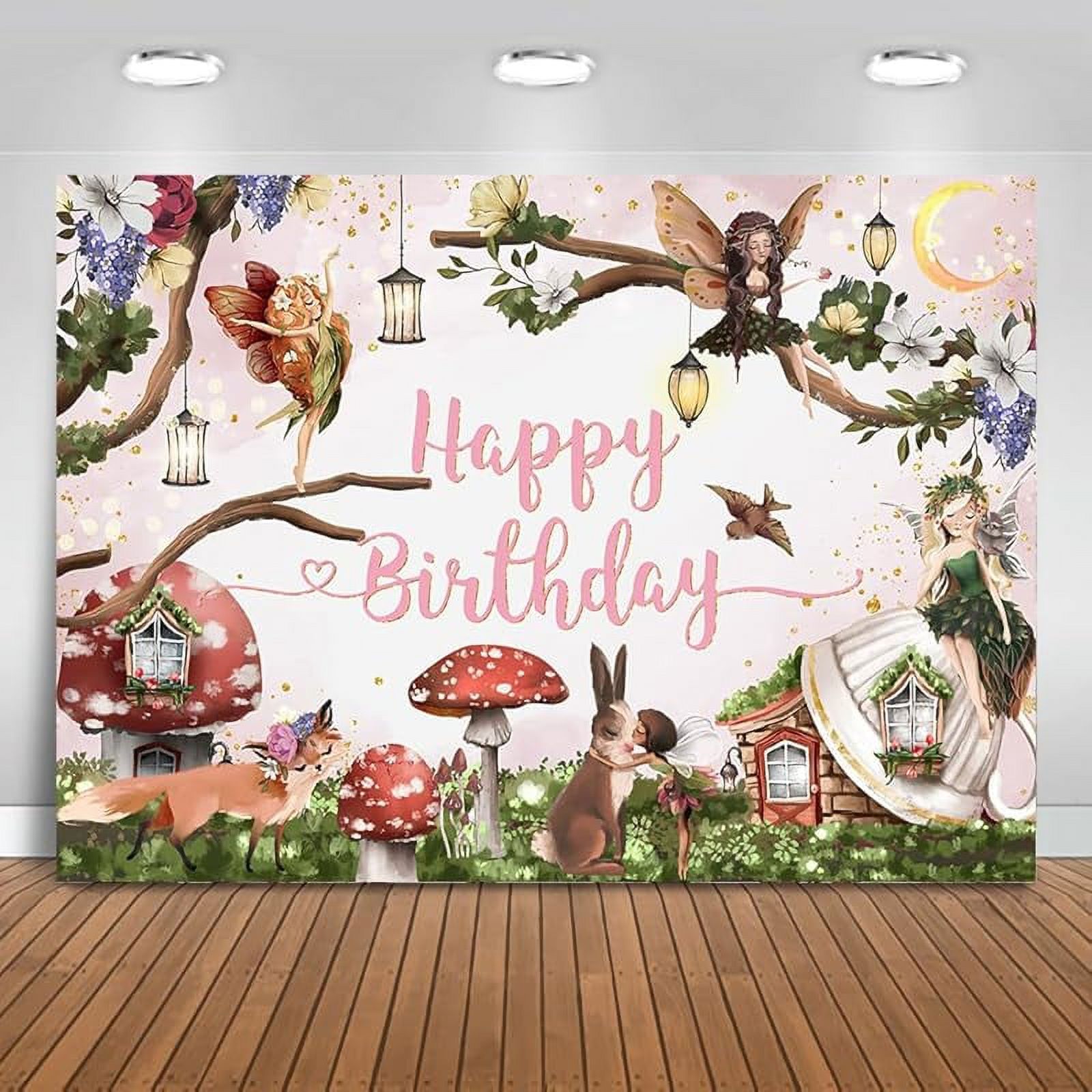 Floral Fairy Baby Shower Backdrop Fairy Tale Wonderland Princess Girl ...