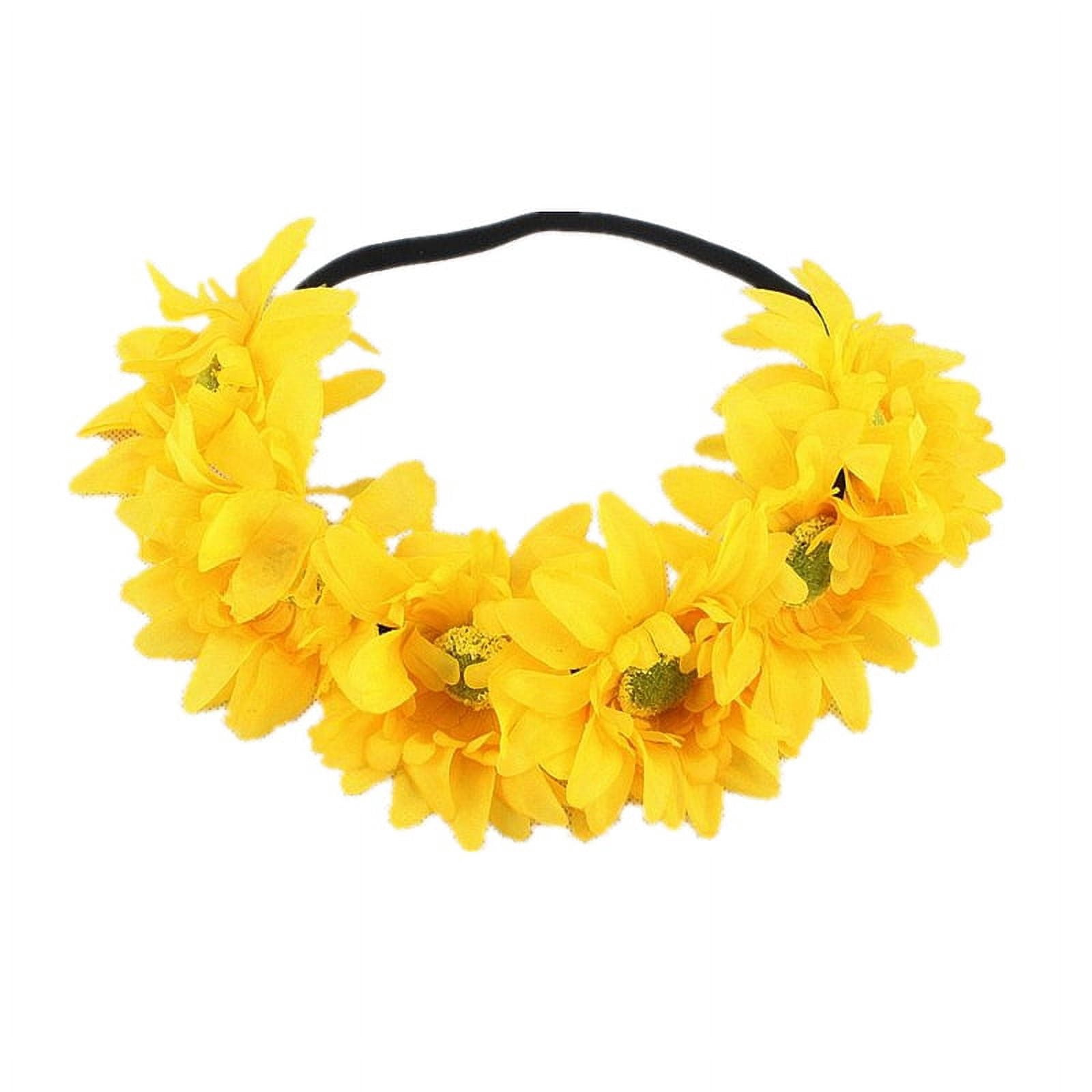 Floral Fall Sunflower Crown Hair Wreath Bridal Headpiece Festivals Hair ...