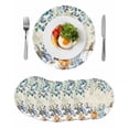Floral Fall Thanksgiving Round Table Placemats set of 6, Orange White ...