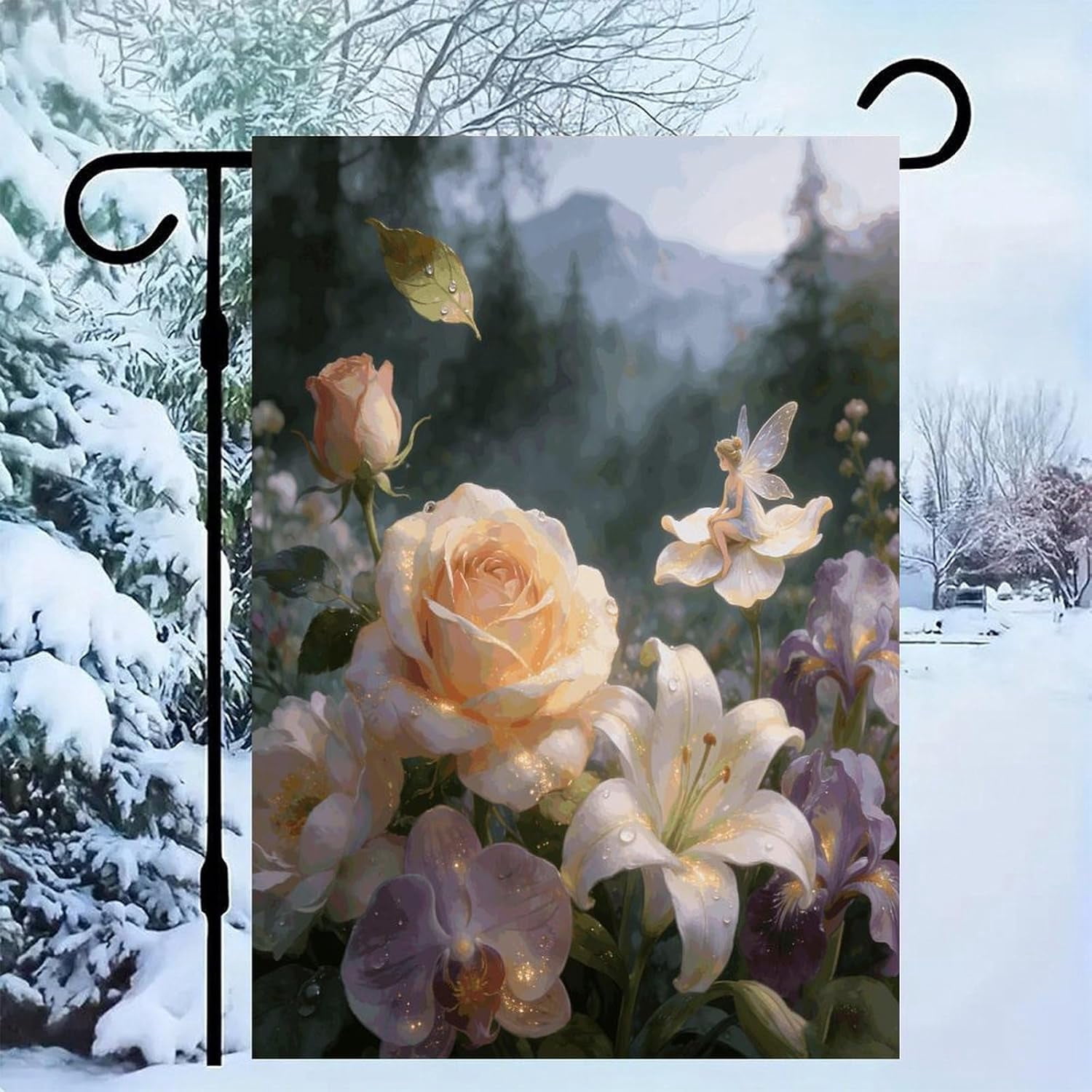 Floral Fantasy Garden Flag Single-Sided 12 x 18 Inch Outdoor Seasonal ...
