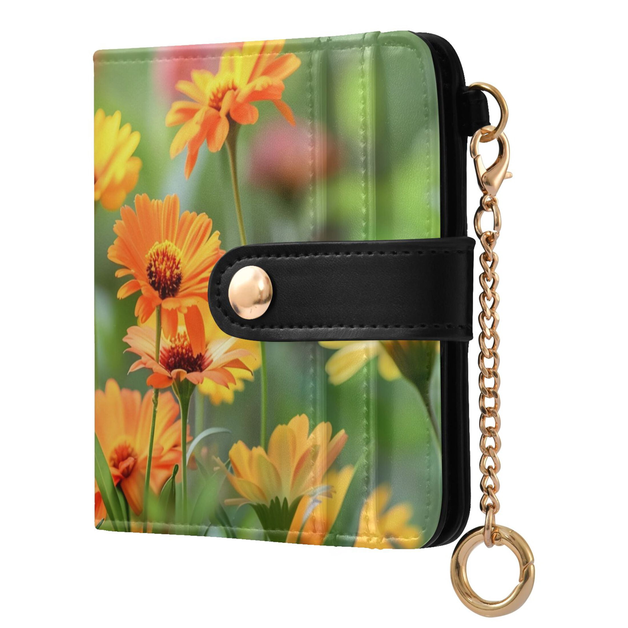 Floral Field Women's Wallet PU Leather Card Cases RFID Blocking Purse ...