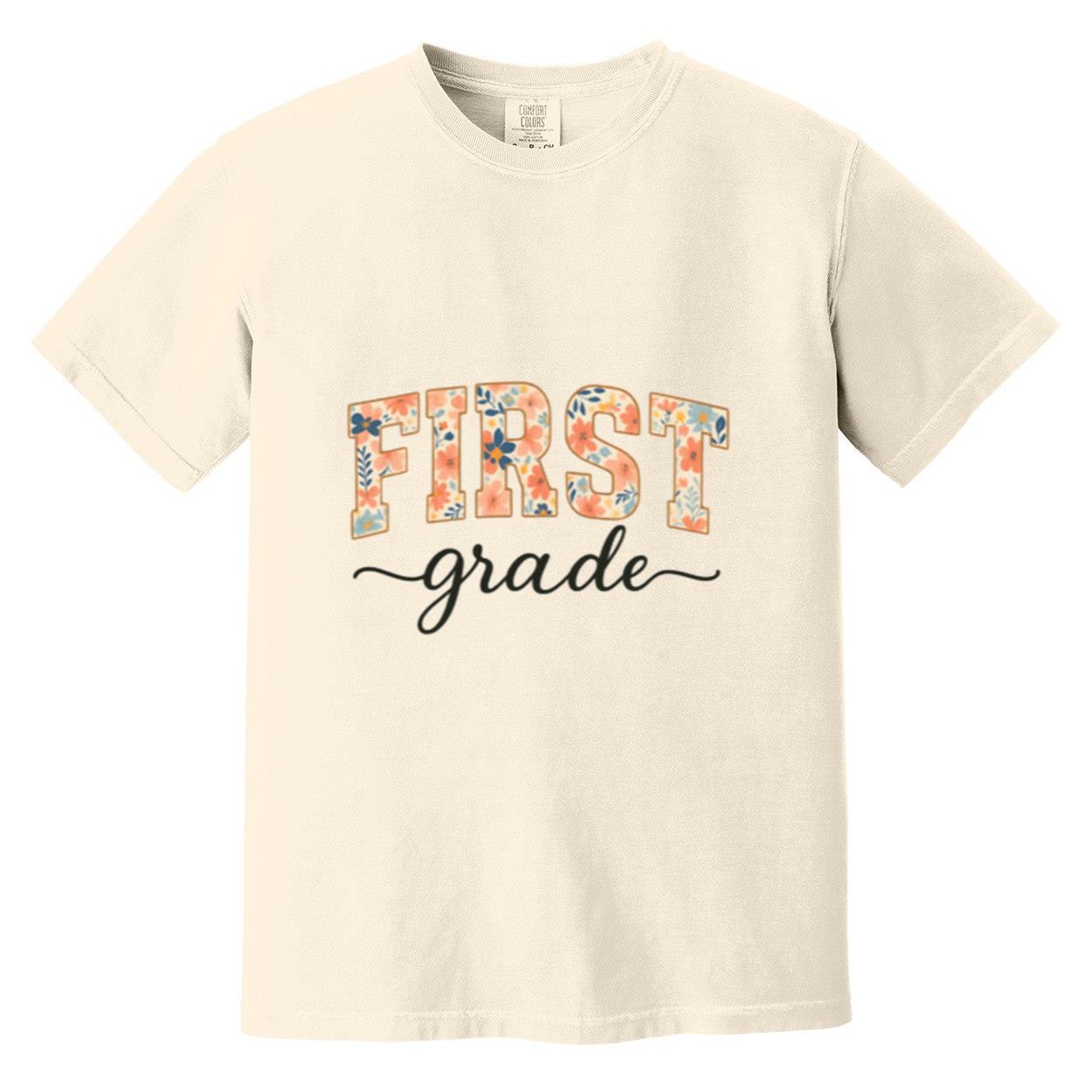 Floral First Grade Funny Back To School Teacher Student Gift Comfort ...