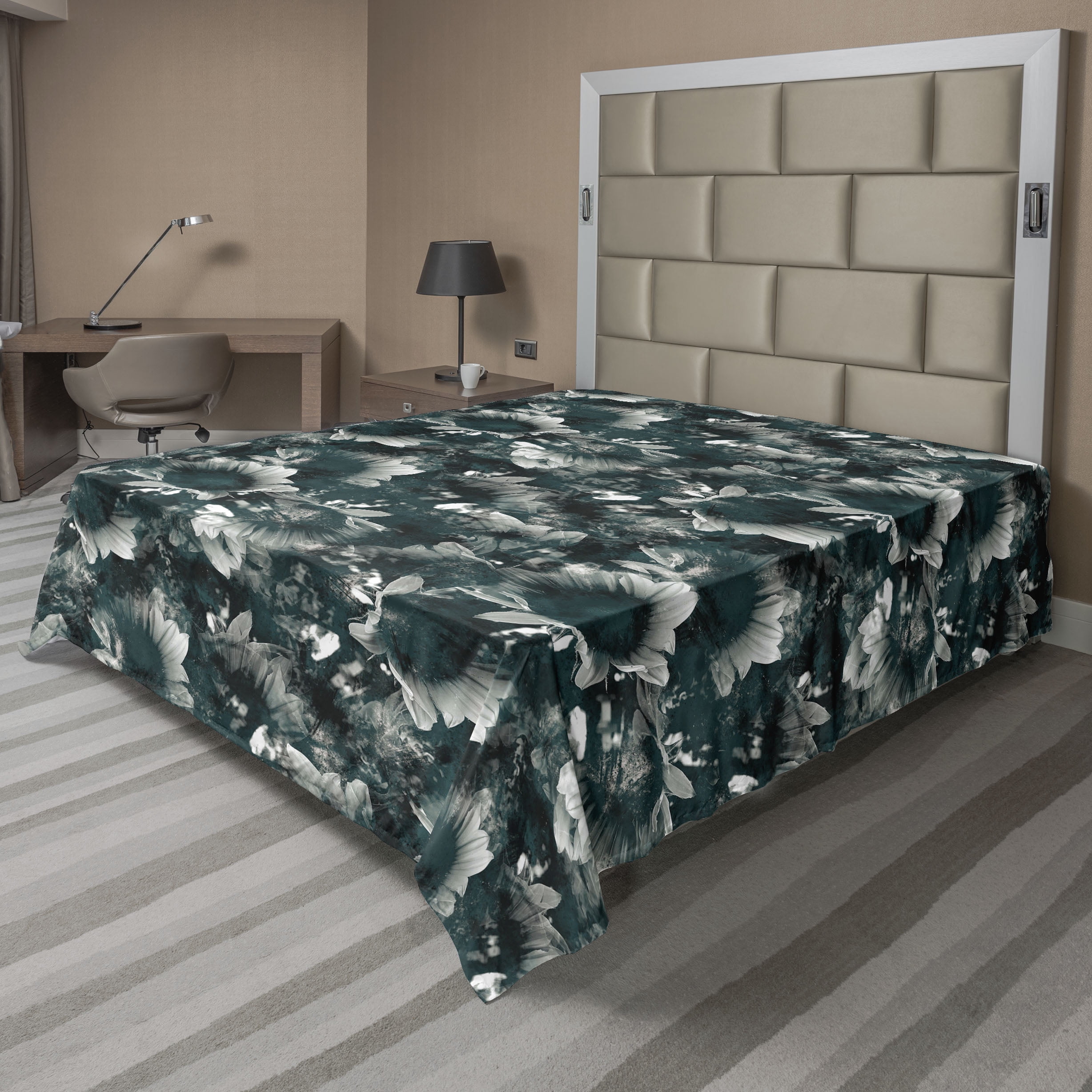 Ambesonne Floral Flat Bedding Sheet Soft Top Sheet, Goth Grunge Flower ...