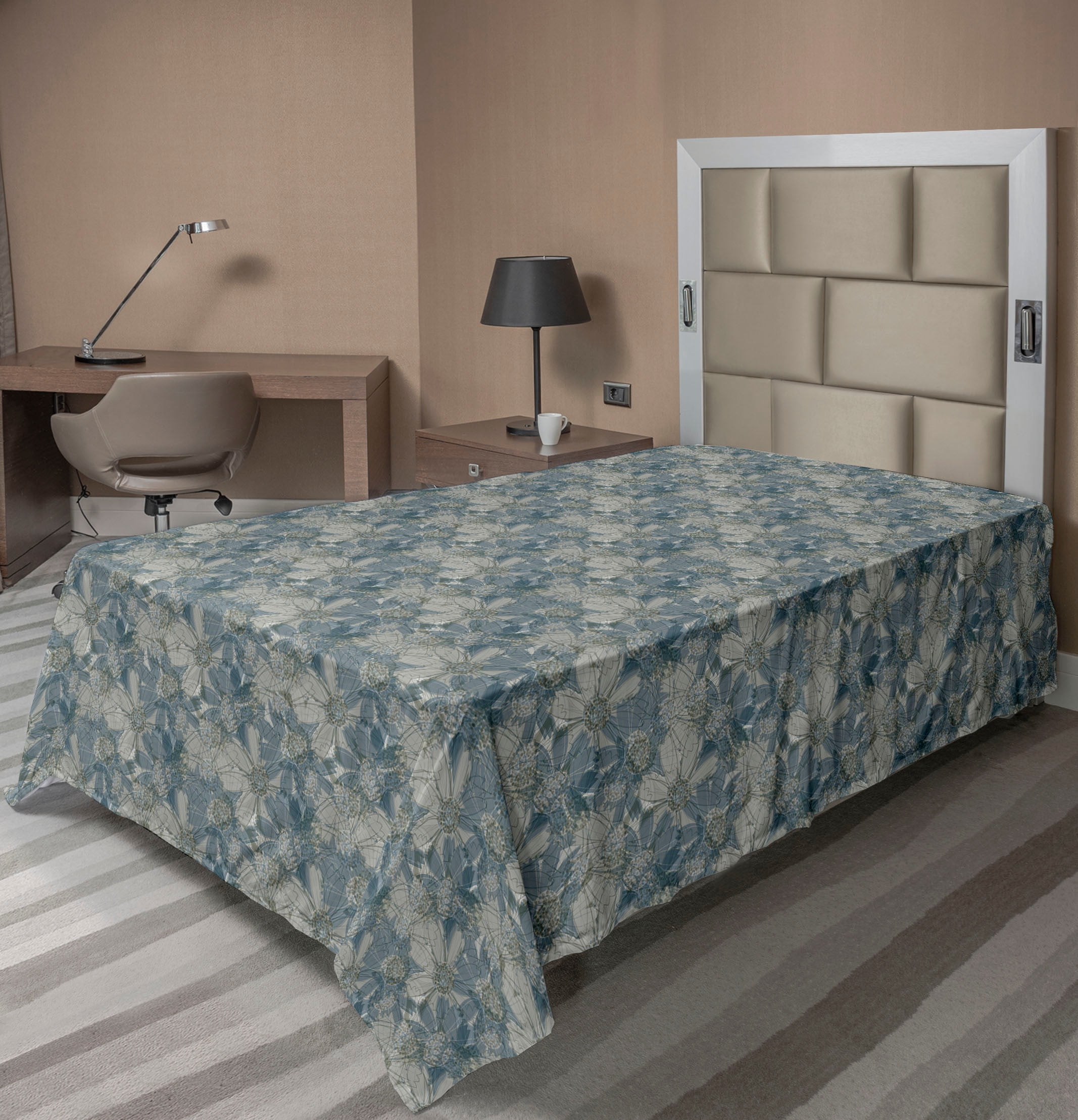 Ambesonne Floral Flat Bedding Sheet Soft Top Sheet, Botanical Flower ...