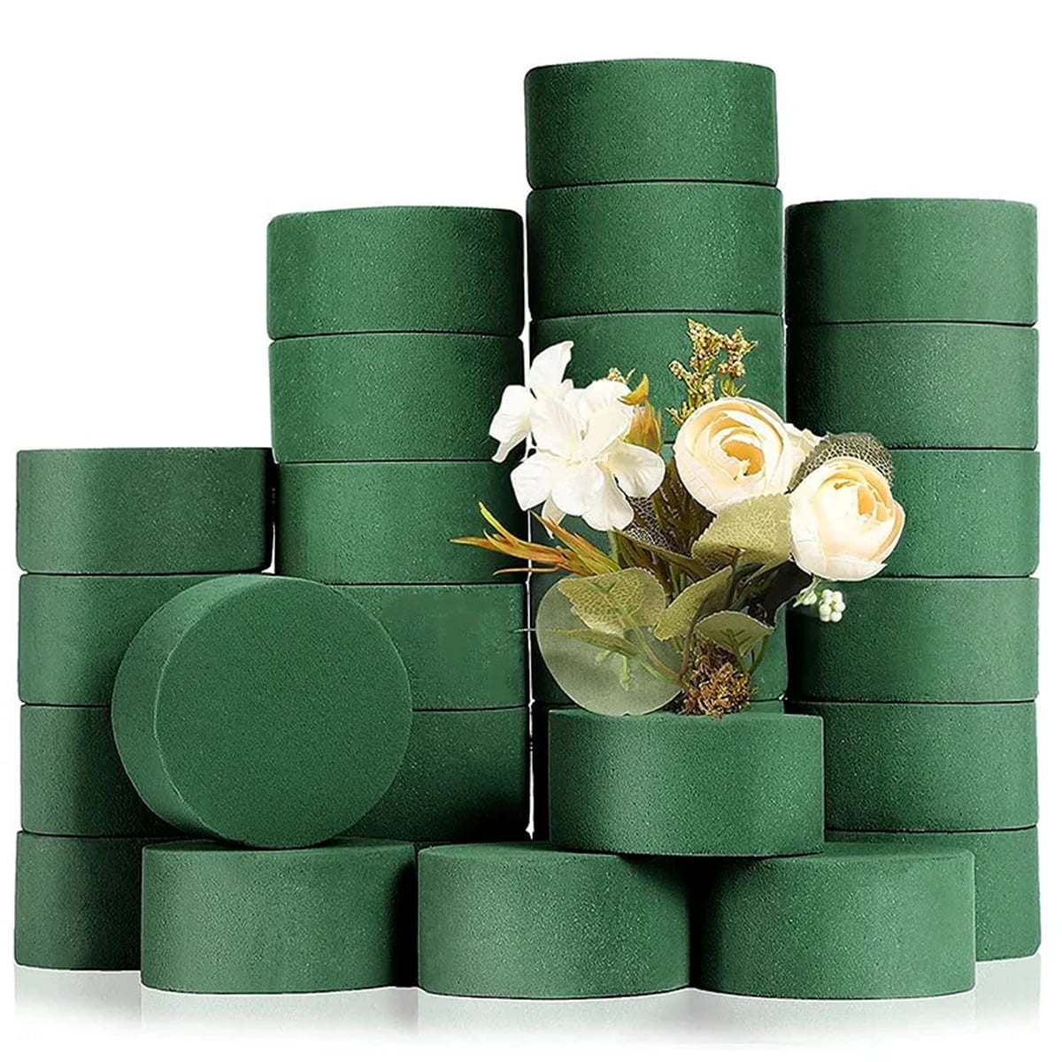 Floral Foam Blocks, 3.15'' Round Flower Foam, Wet and Dry Foam Block ...