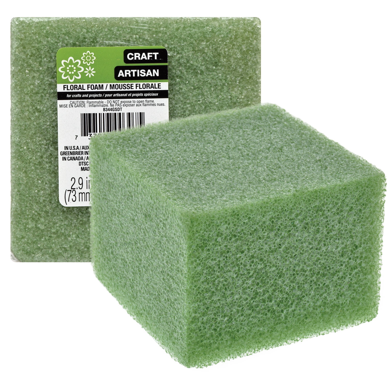 Floral Foam - Floral Craft Green Foam Block, 2.8x3.8x3.8 in. - 10 Pack ...