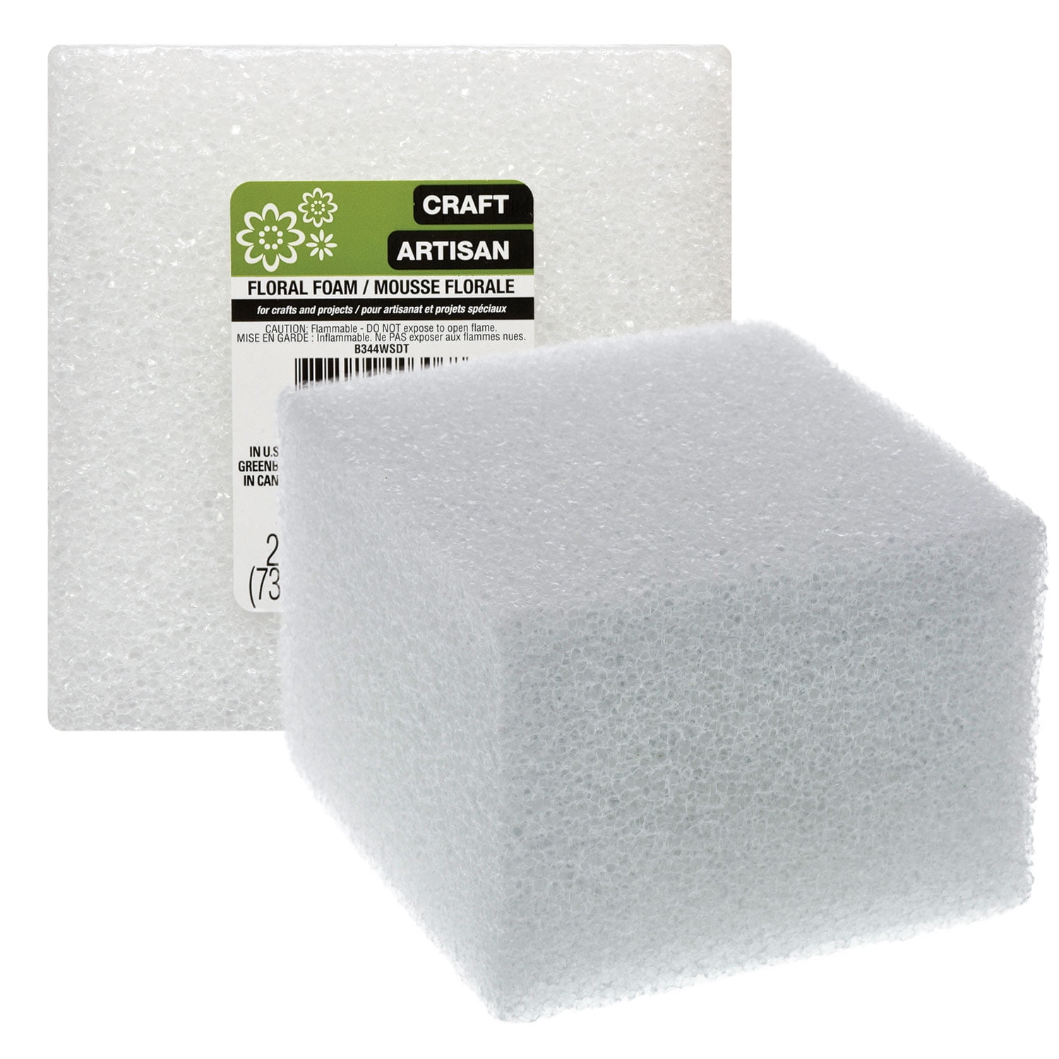 Floral Foam - Floral Craft White Foam Block, 2.8x3.8x3.8 in. - 4 Pack ...