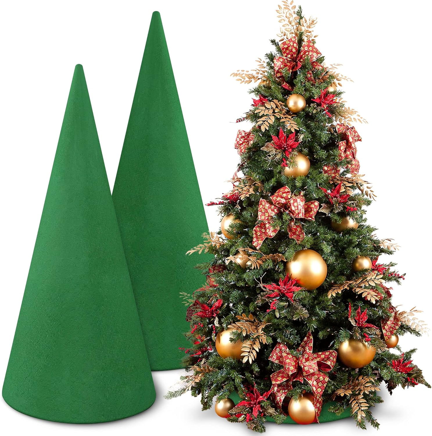Floral Foam Tree Cones for Christmas DIY Crafts, Large Size 12.5 3.9 ...