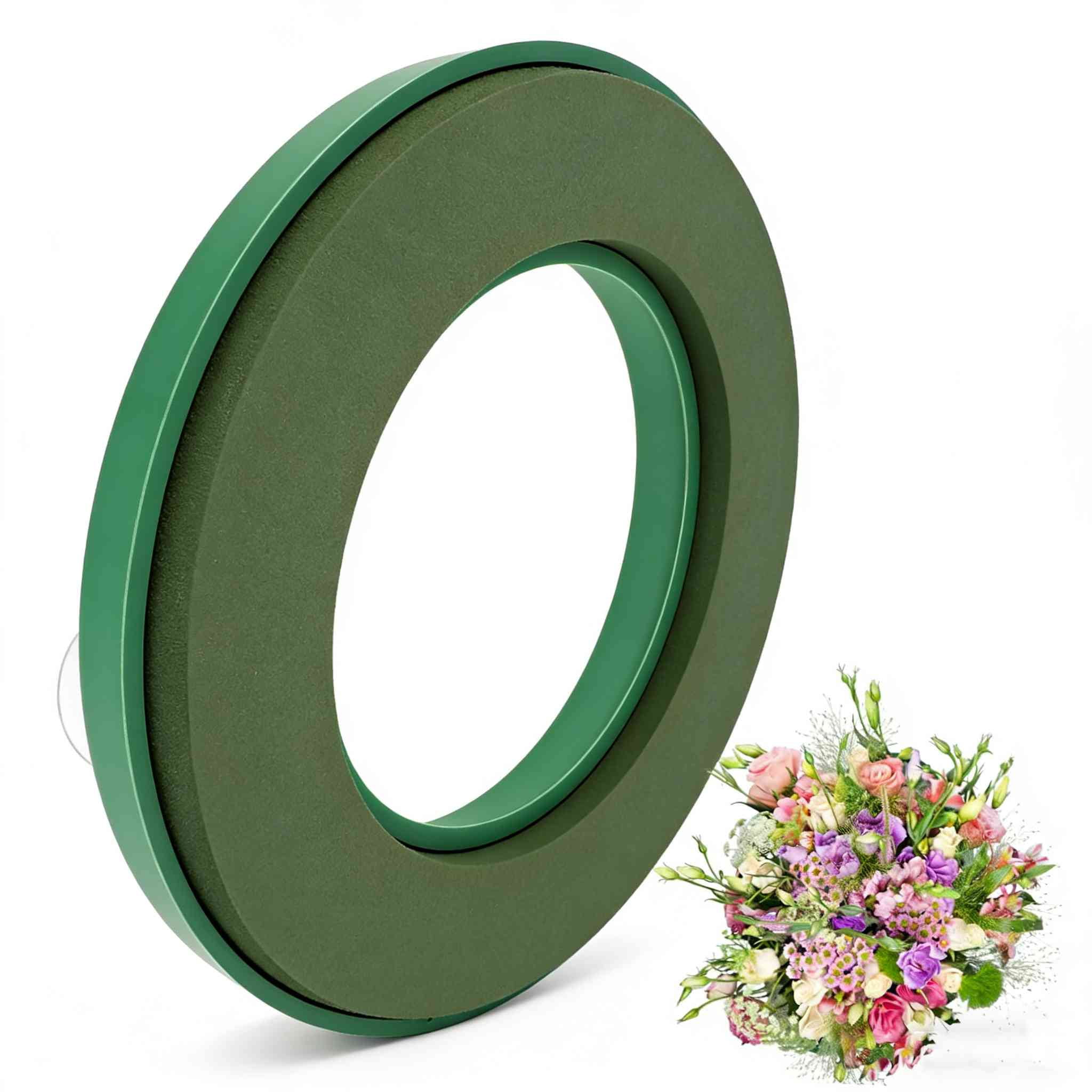 Floral Foam Wreath Ring, 12" Suction Cup Flower Holder Wet Floral Foam ...