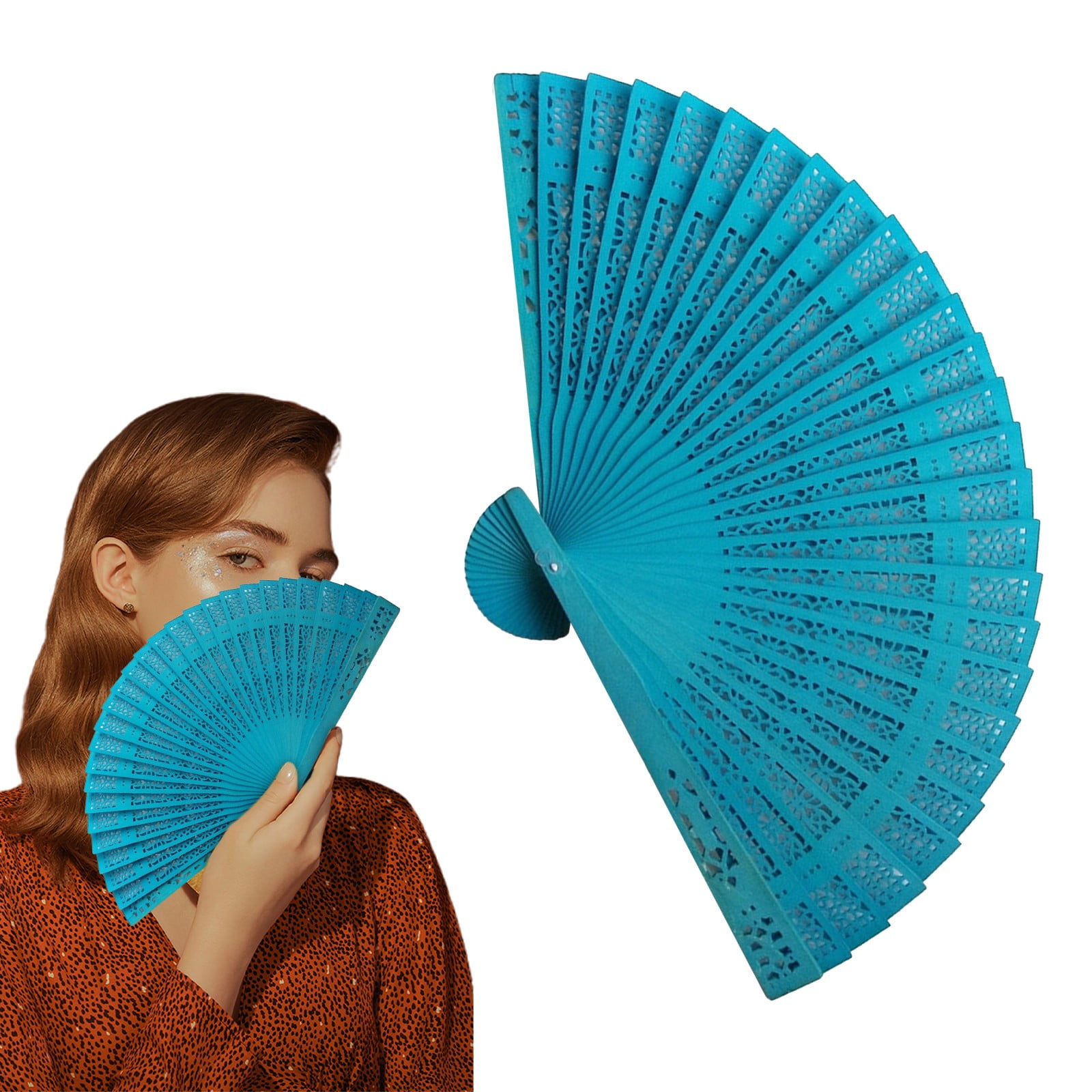 Floral Folding Hand Fan Vintage Handheld Satin Folding Fan With ...