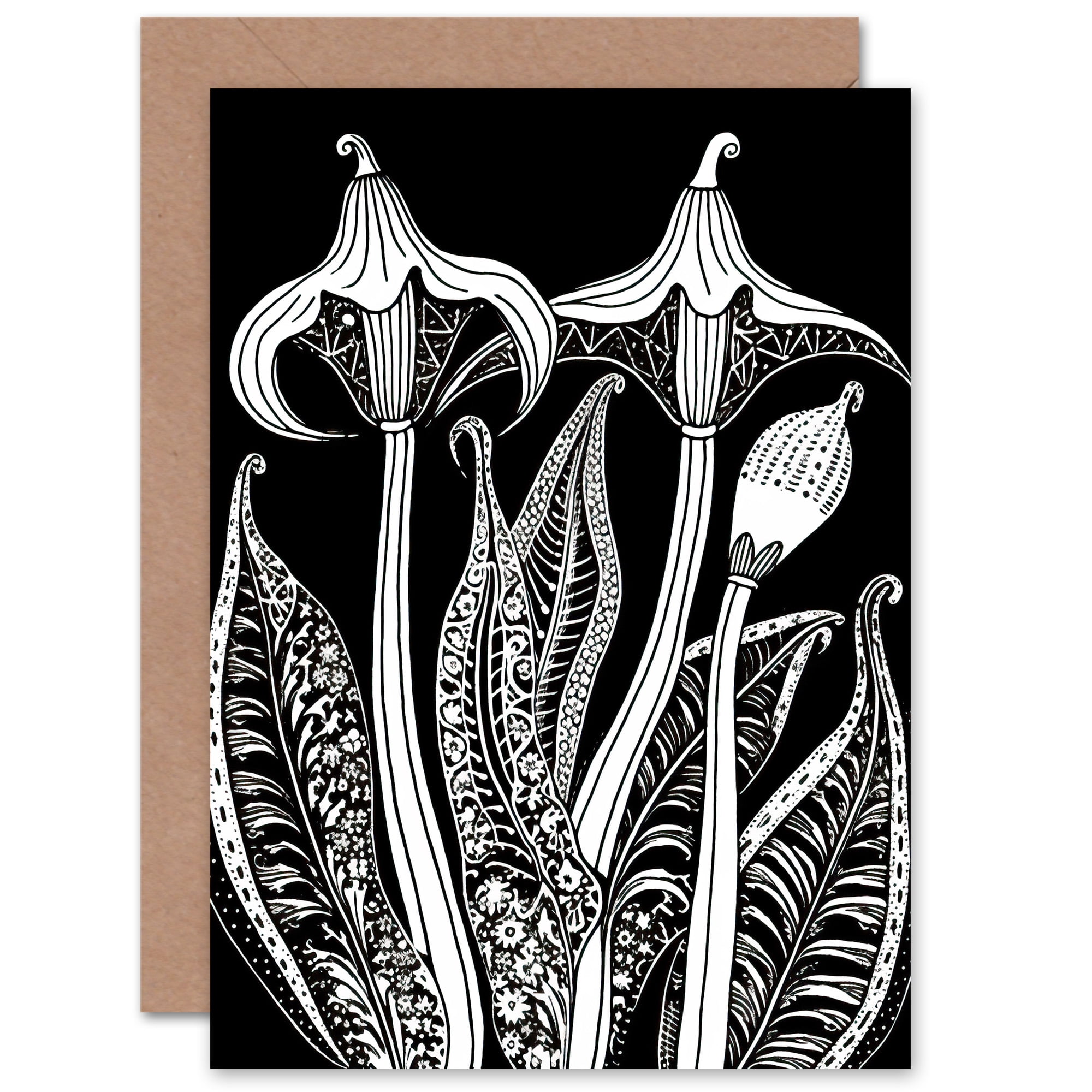 Floral Folk Art Arisaema Flowers for Wife Her Mum Sister Daughter Mom ...