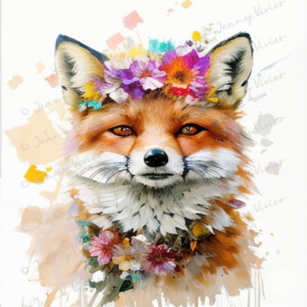 Floral Fox Novelty Tin Sign for Fox Lovers, Wild Animals Poster for ...