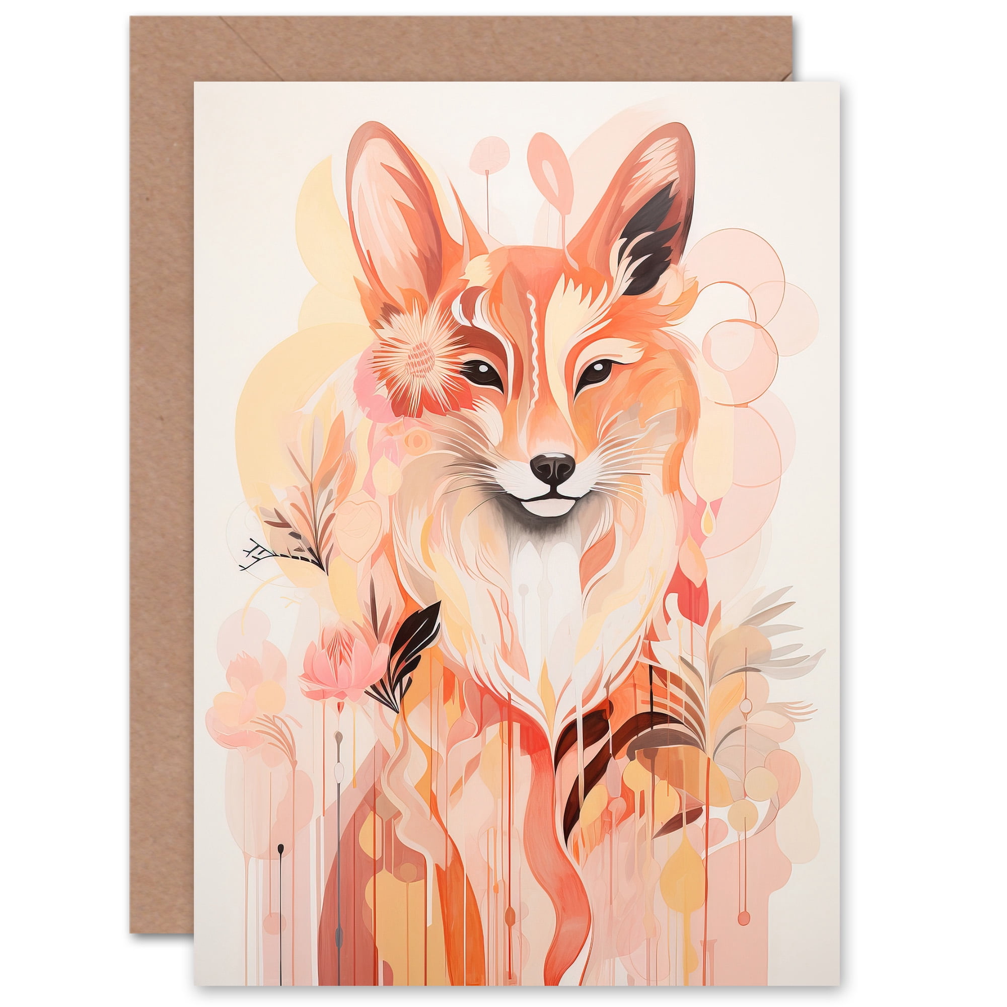 Floral Fox Spirit Animal Boho Calm Pastel Flowers for Wife Her Mum ...