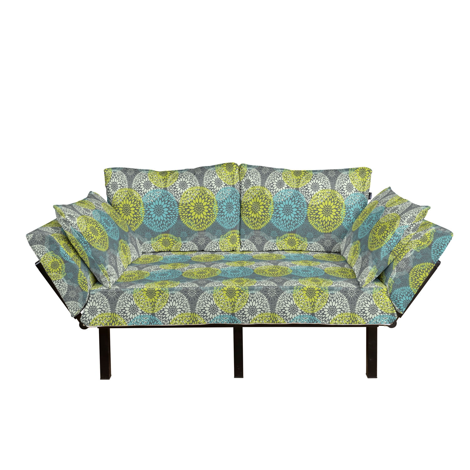 Floral Futon Couch, Damask Stencil Pattern Inspired Chrysanthemum ...