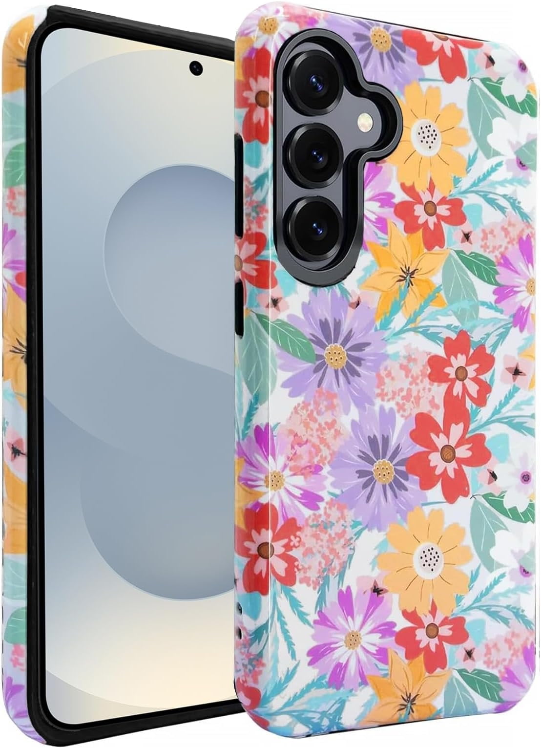 Floral for Galaxy S25 Plus Case 5G 6.7 inch Slim Dual-Layer Protective ...