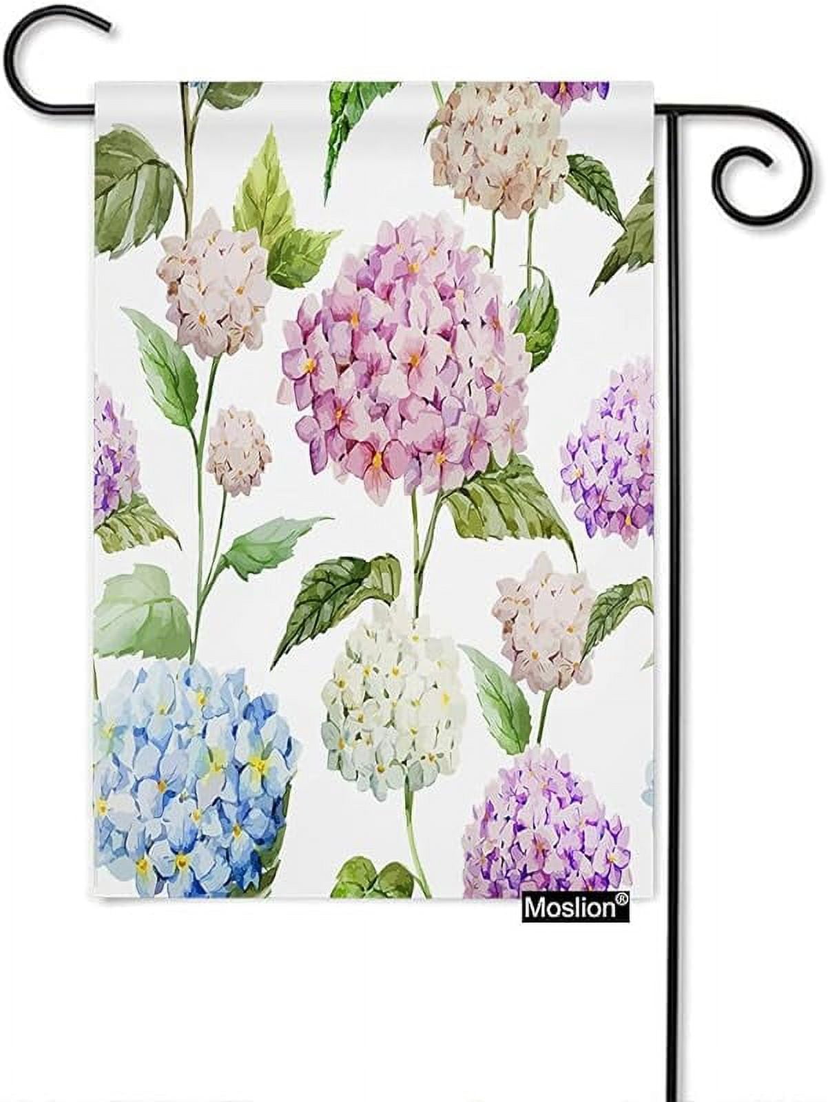 Floral Garden Flags Double Sided Hydrangea Flower Leaf Garden Flora in ...