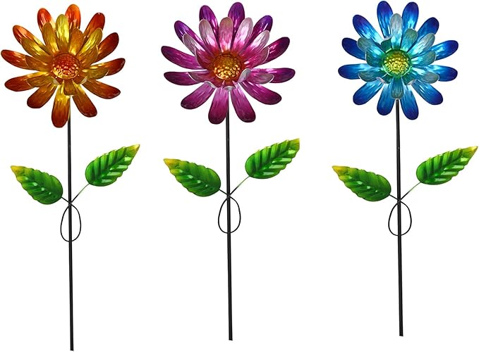 Floral Garden Stake Metal Flowers Plant Pick Waterproof Flower Stick ...