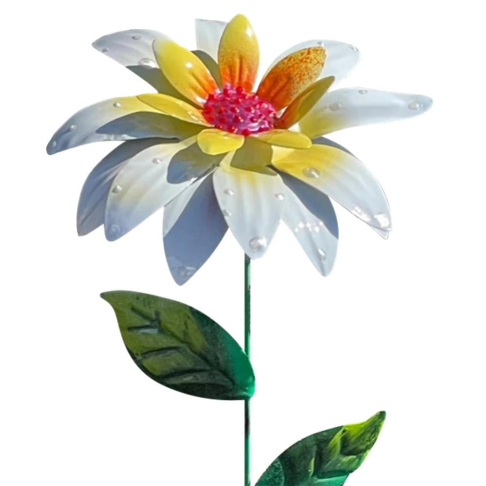 Floral Garden Stake Metal Outdoor Flower Water Proof Metal Sunflower ...