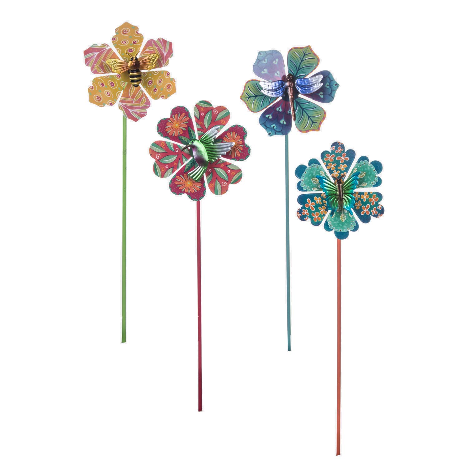 Floral Garden Stake Outdoor Garden Friends Spinning Plant Pick C5 ...