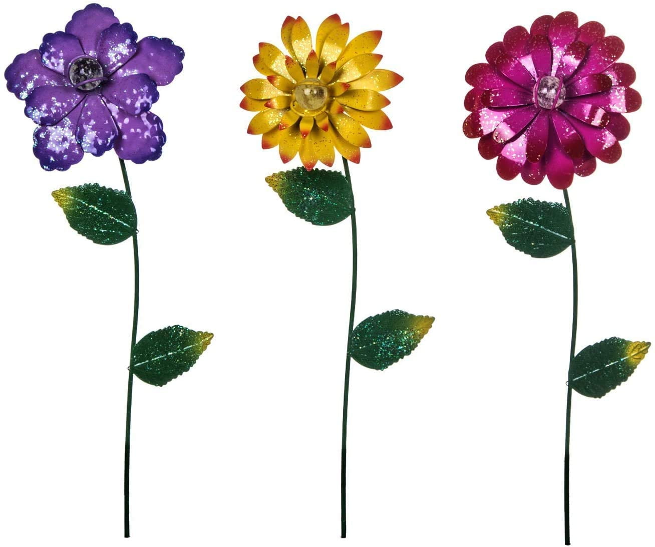 Floral Garden Stake Outdoor Glow in Dark Plant Pick Water Proof Metal ...