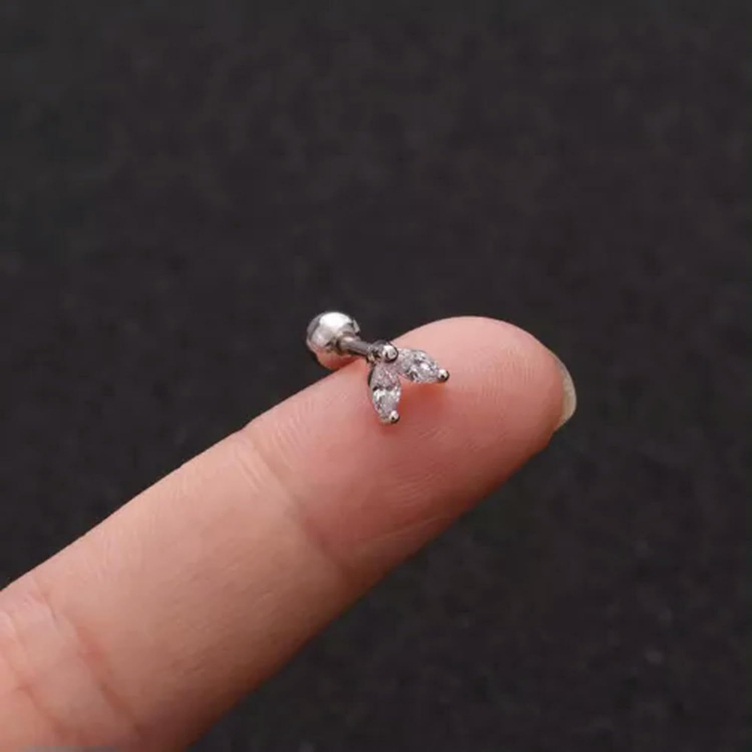 Floral Gem Earring Fashion Ear Stud Cartilage Tragus Stainless Steel ...