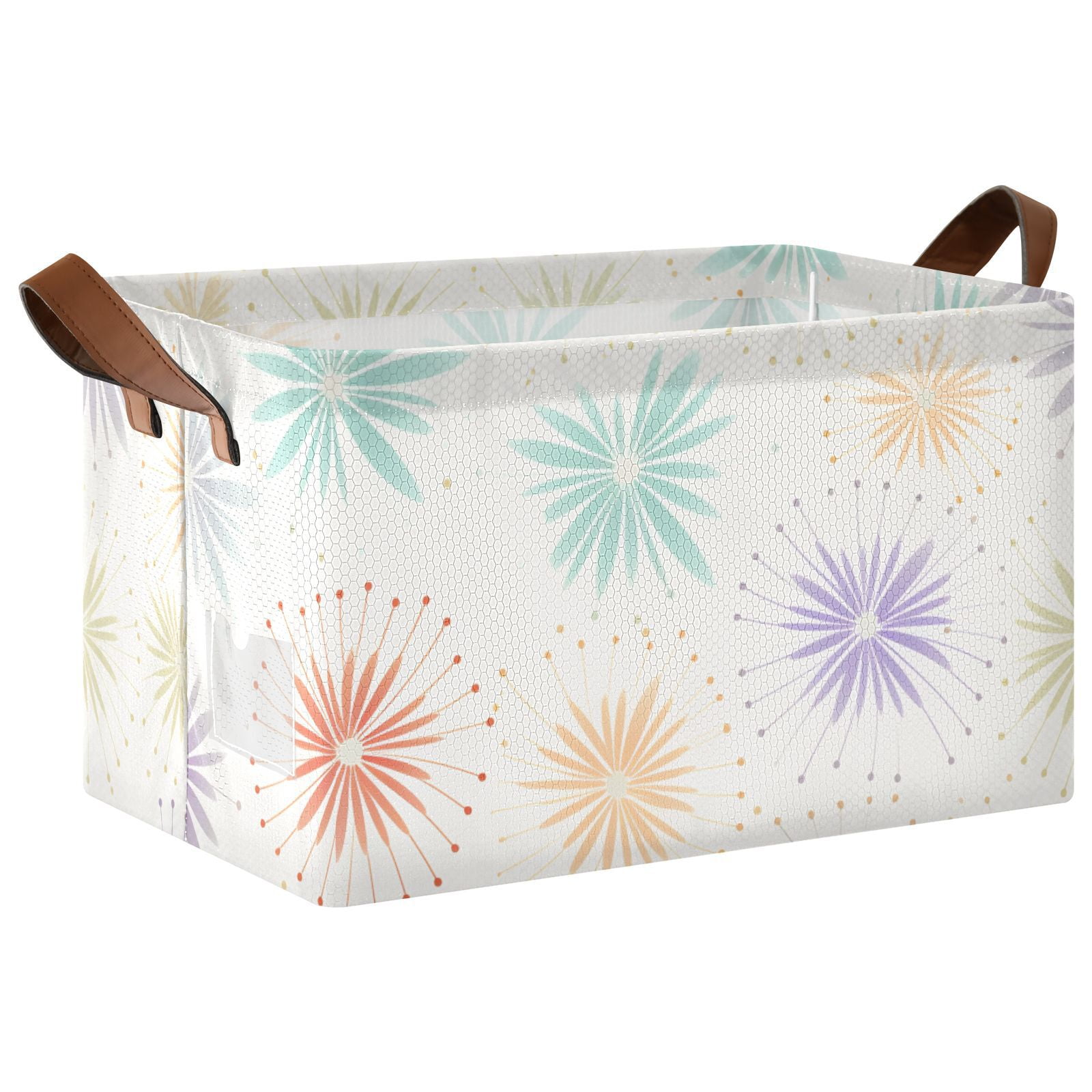 Floral Geometry Bohemian Folding Iron Frame Storage Basket - Walmart.com