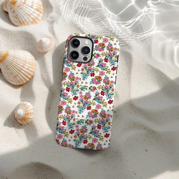 Floral Girly Retro Chic Phone Case for iPhone 11-17 Pro Max Series ...