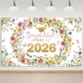 Floral Gold Congrats Grad Backdrop Class of 2026 Graduation Background ...