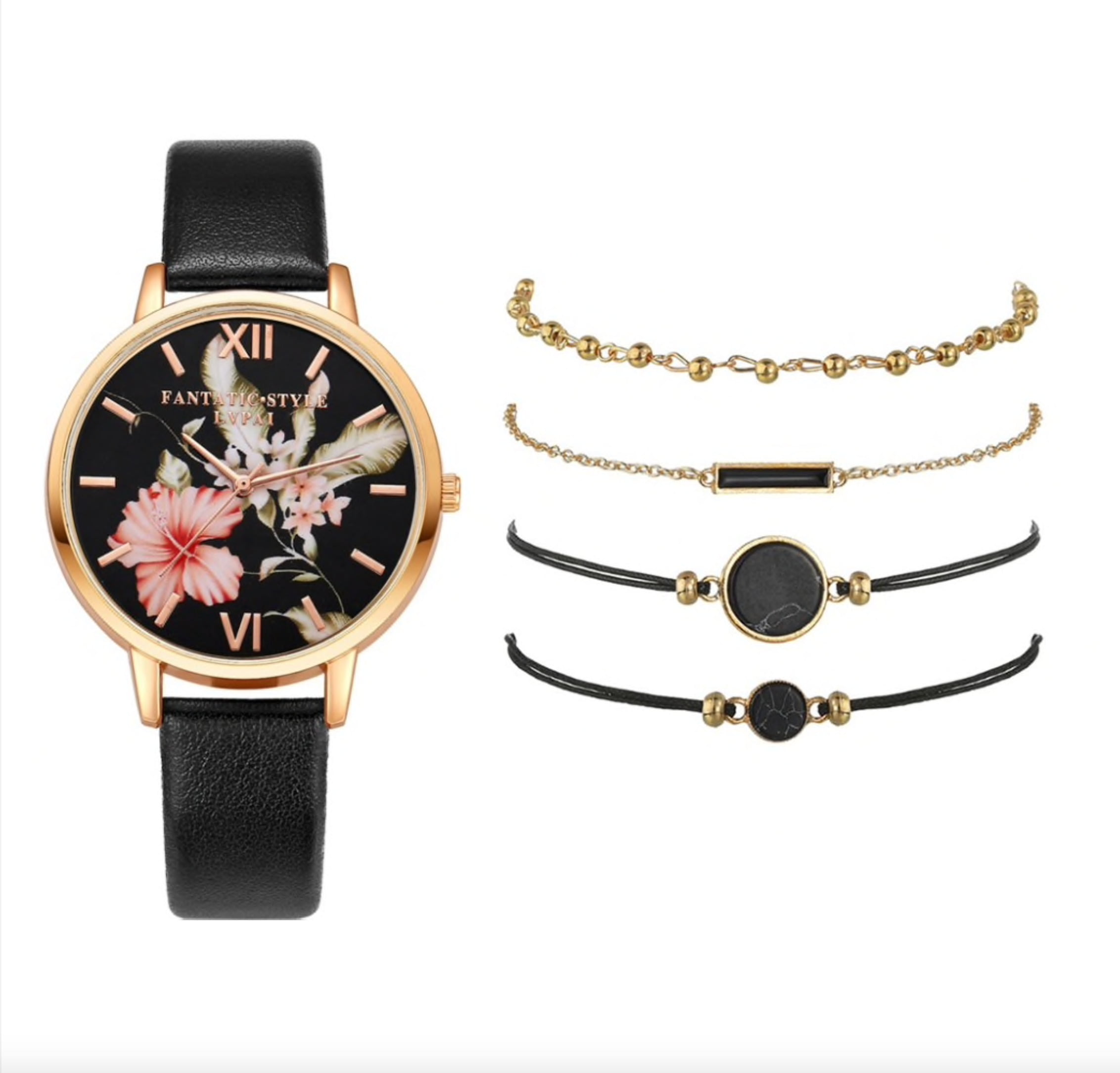 Floral Goldtone Watch - Walmart.com