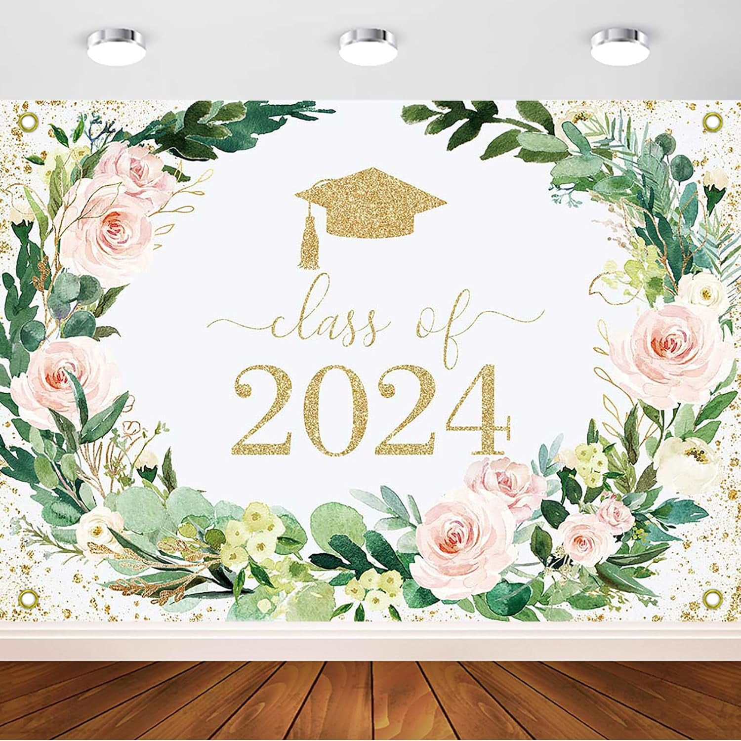 Floral Graduation Backdrop Flower Garland Graduation Party Decorations ...