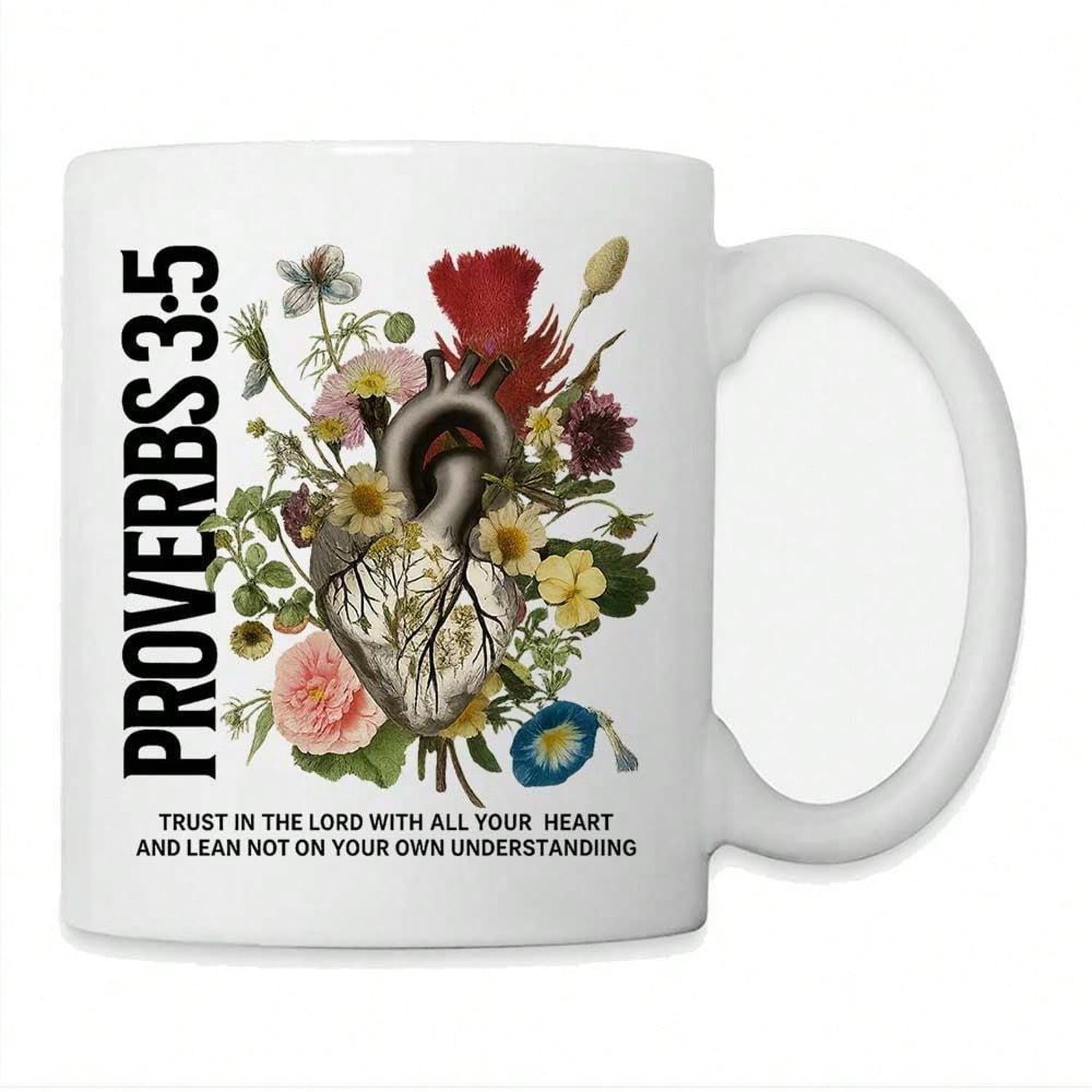 Floral Heart With Proverbs 3 5 Message Coffe Coffee Mug 11oz - Walmart.com