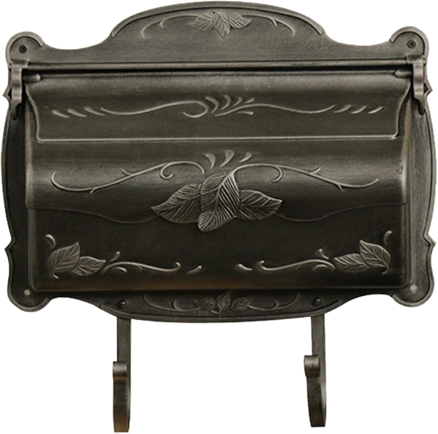 Floral Horizontal Swedish Silver Wall-Mounted Mailbox - Walmart.com