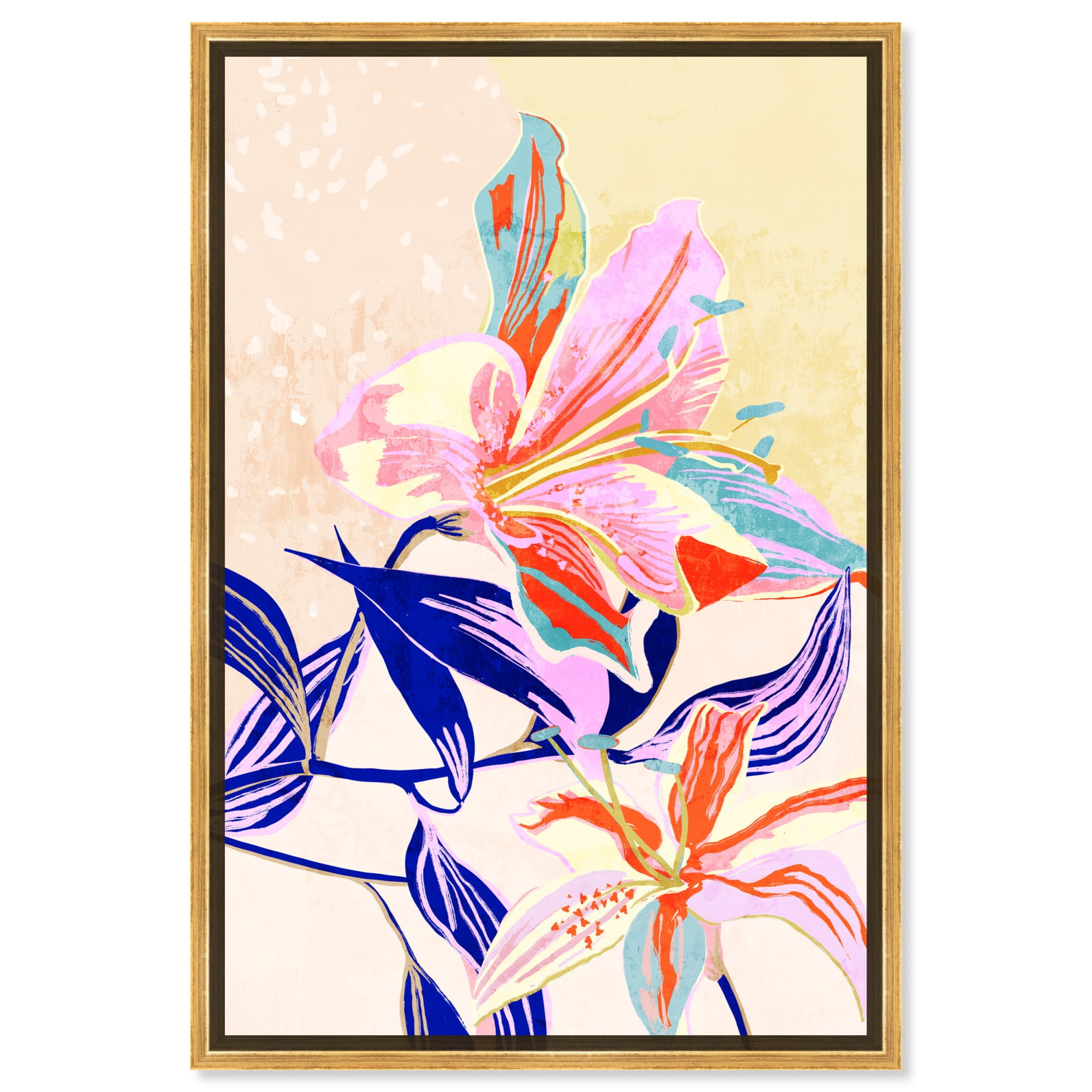 Floral Hue Abstract Canvas Boho Colorful Wall Art by Art Remedy, Gold ...