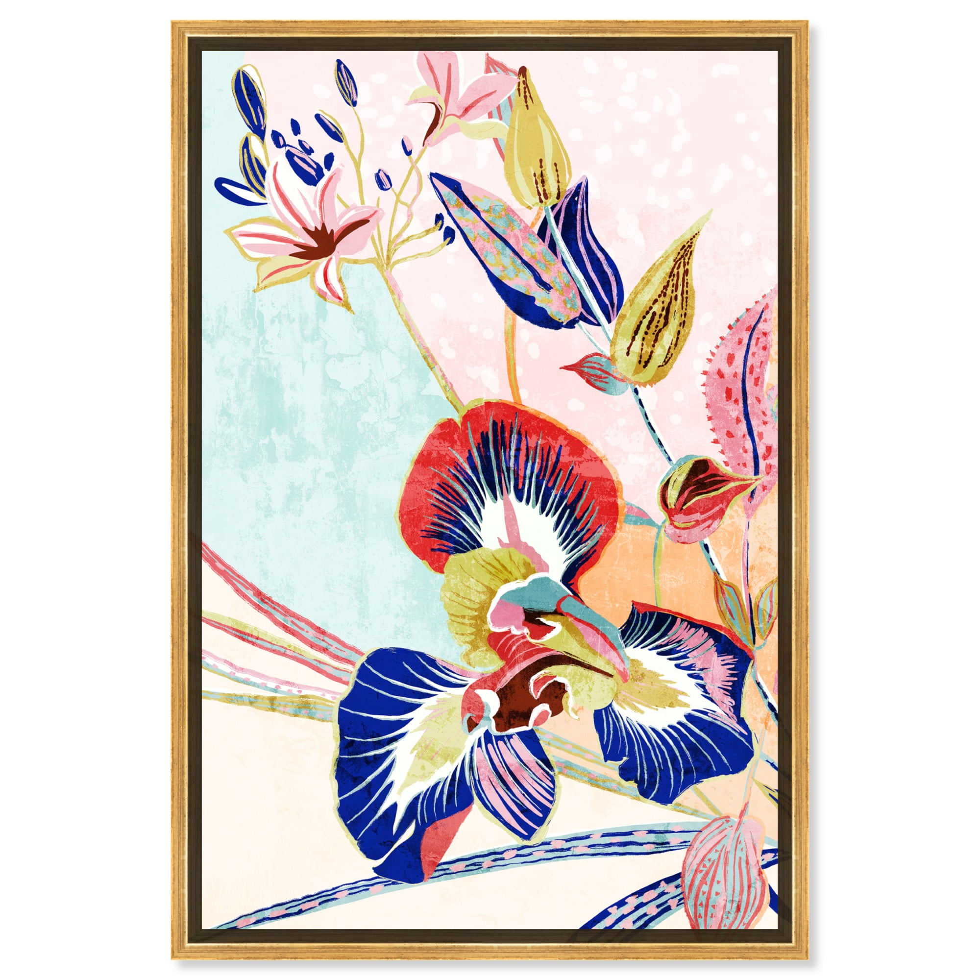 Floral Hue Abstract II Canvas Boho Colorful Wall Art by Art Remedy ...