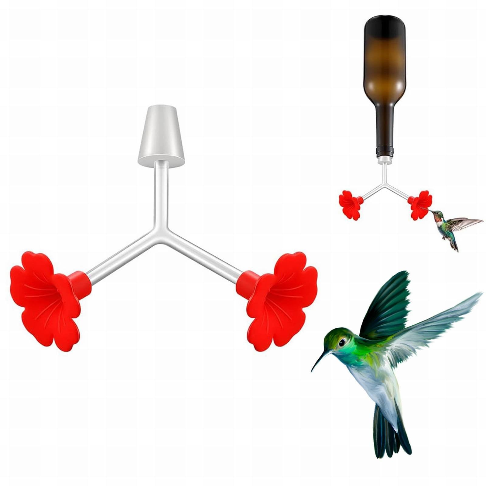 Floral Hummingbird Feeder Tubes And Stoppers Red Double Head ...