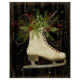 Floral Ice Skates by Beth Albert Christmas Canvas Art Print - Walmart.com