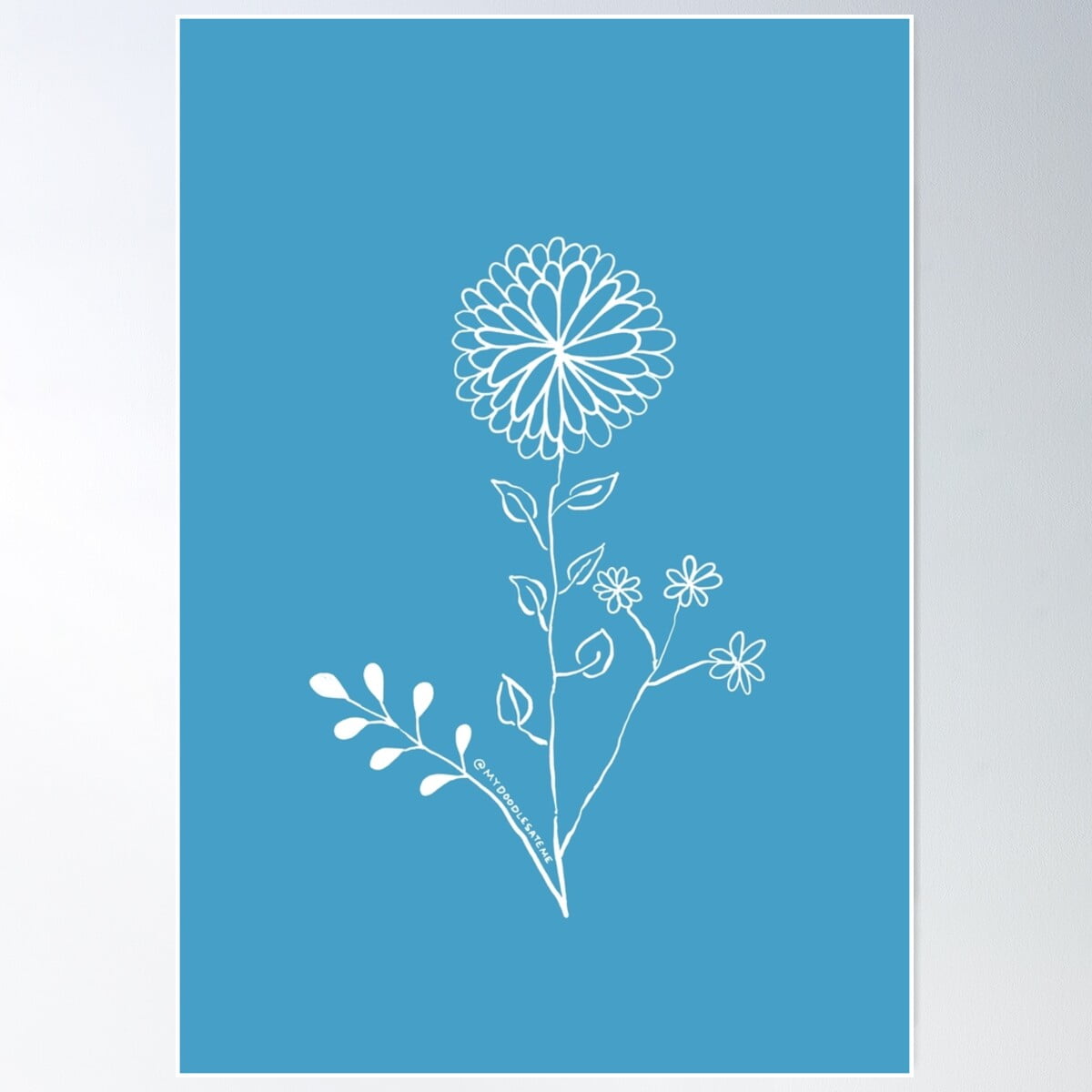 Floral Illustration - July Cancer Leo Flower Blossoms Poster Wall Art ...