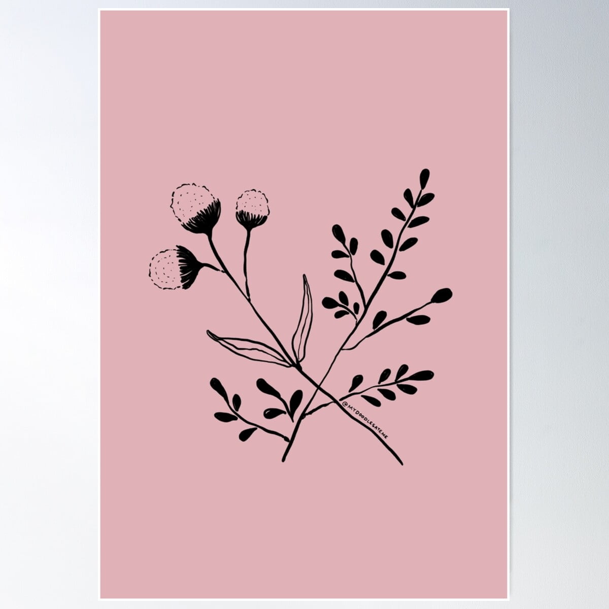 Floral Illustration - October Libra Scorpio Flower Blossoms Poster Wall ...