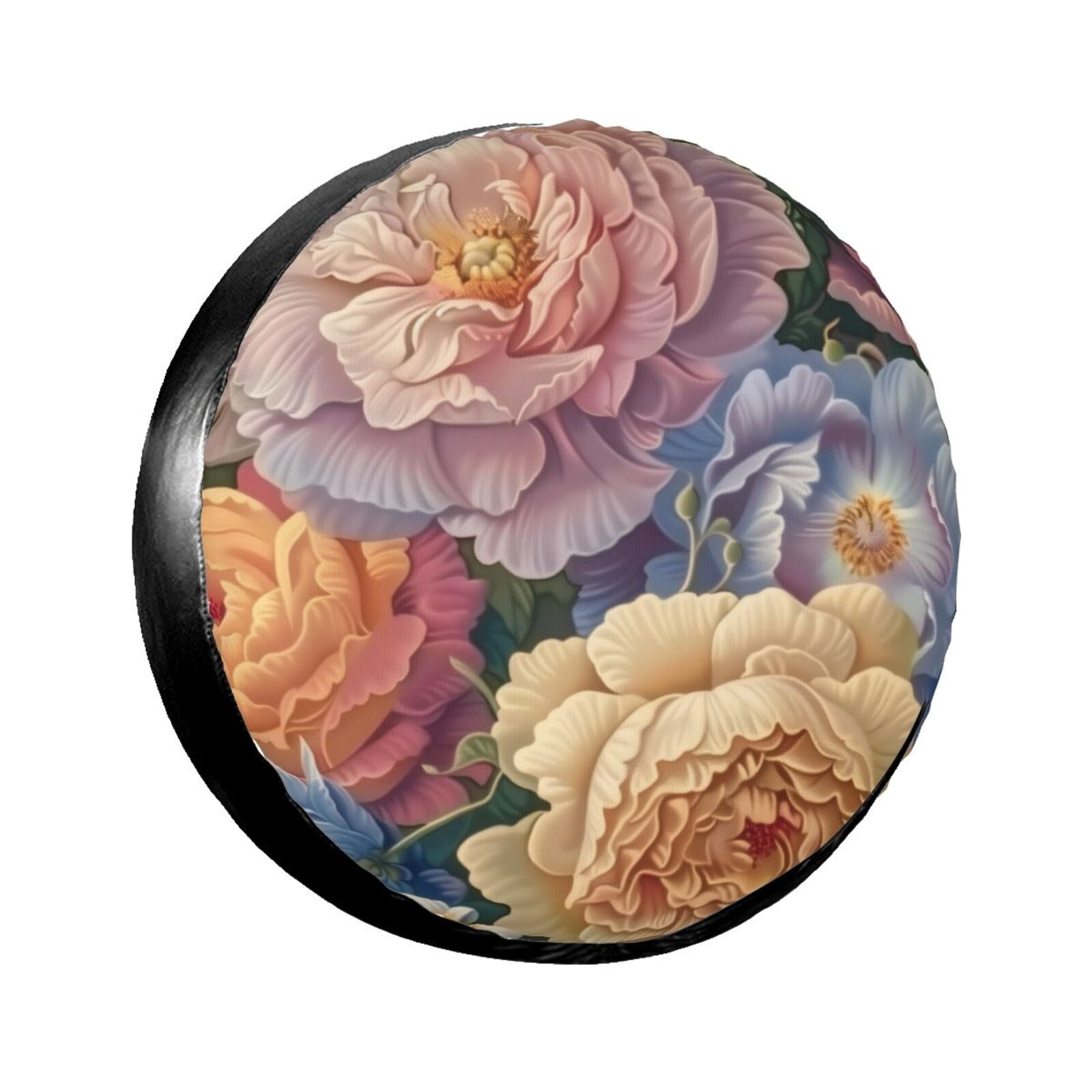 Floral Illustration with Roses and Weatherproof tire protection cover ...