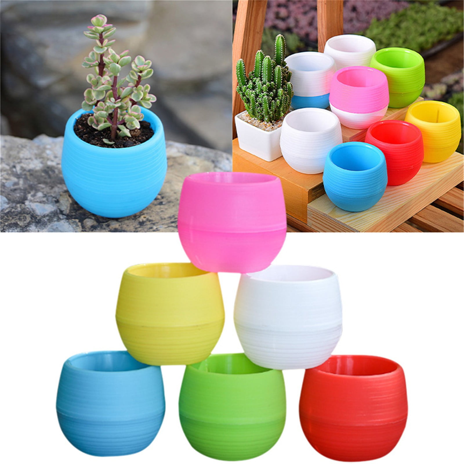 Floral Indoor Plant Pot, ABS Yellow Large Pots For Plants Indoor, Meat ...