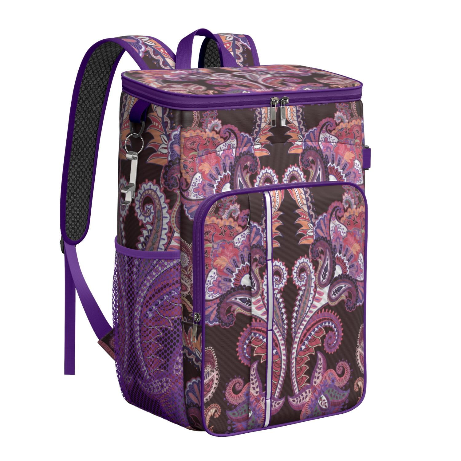 Floral Insulated Backpack Cooler - Elegant Chic Pattern 20L Soft Cooler ...