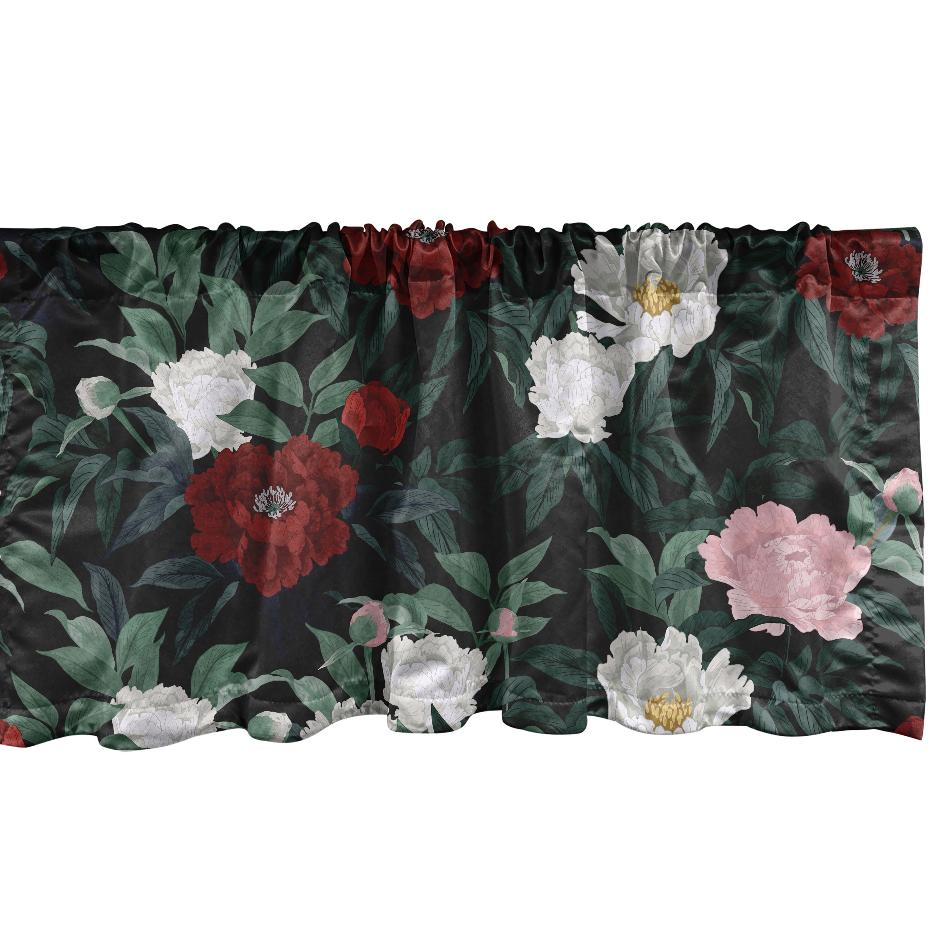 Floral Jungle Window Valance, Colorful Design Flowers Boho Dreamy ...