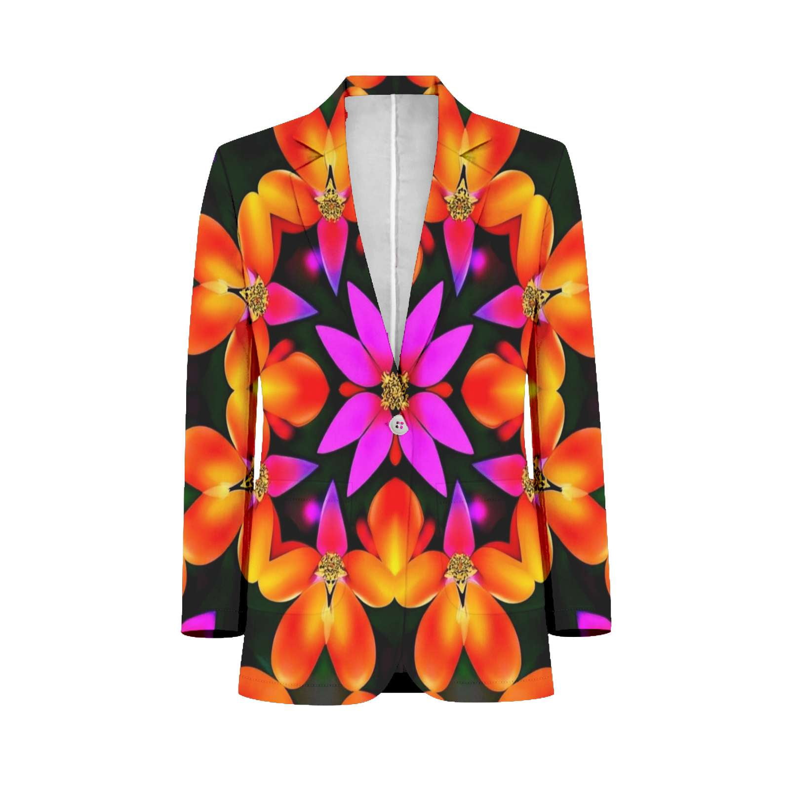 Floral Kaleidoscope Of Vibrant Colors Customized Men's Suits full man ...