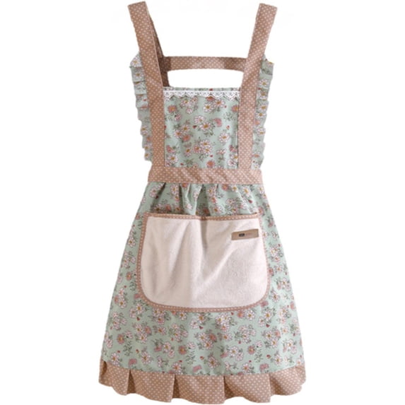 Floral Kitchen Aprons for Women with Pockets, Adjustable Cooking Apron ...