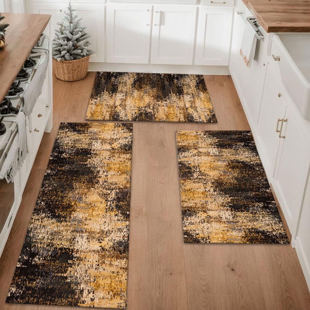 Floral Kitchen Rugs Sets of 3, Non Slip Kitchen Rugs and Mats Washable ...