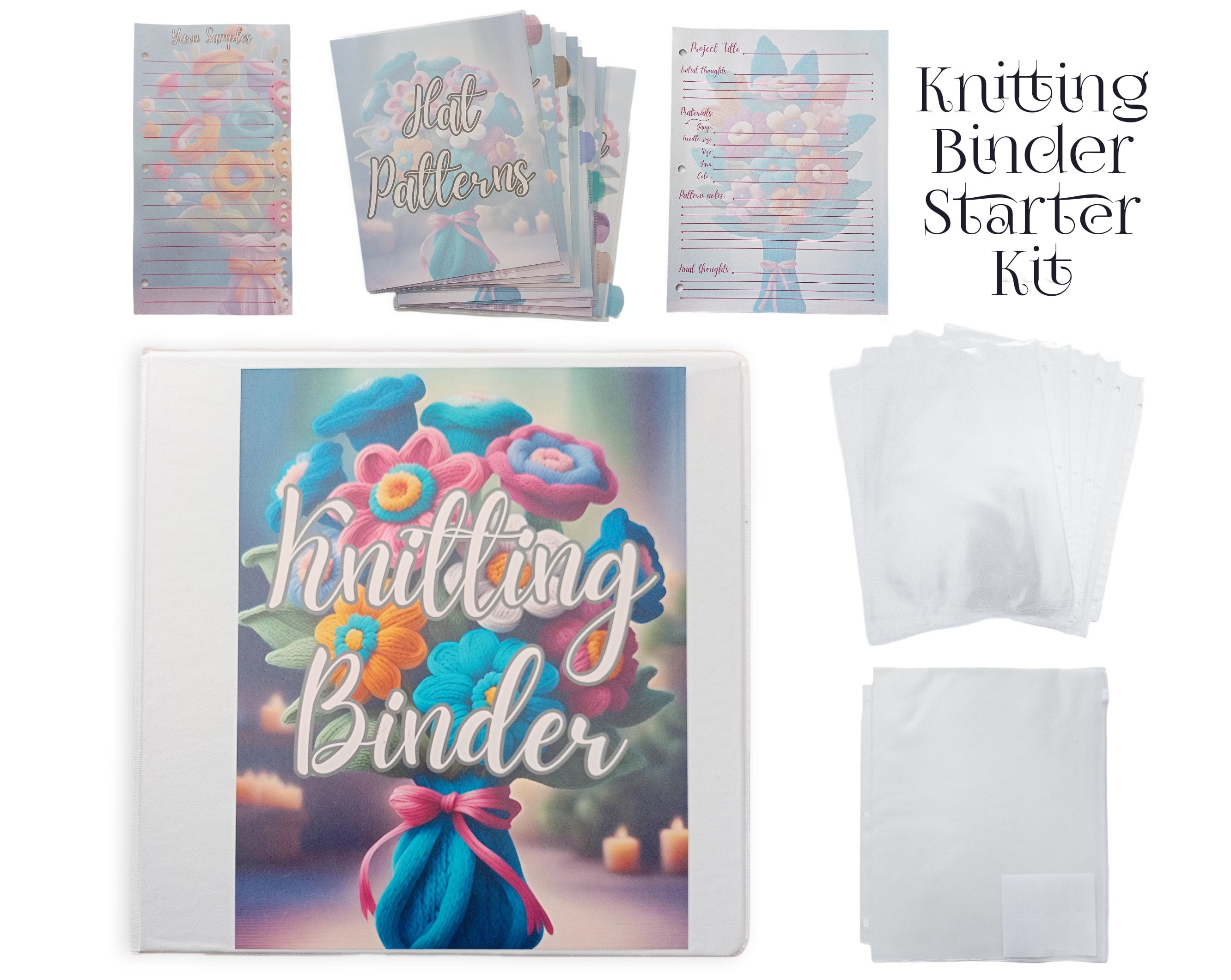 Floral Knitting Binder Starter Set - Walmart.com