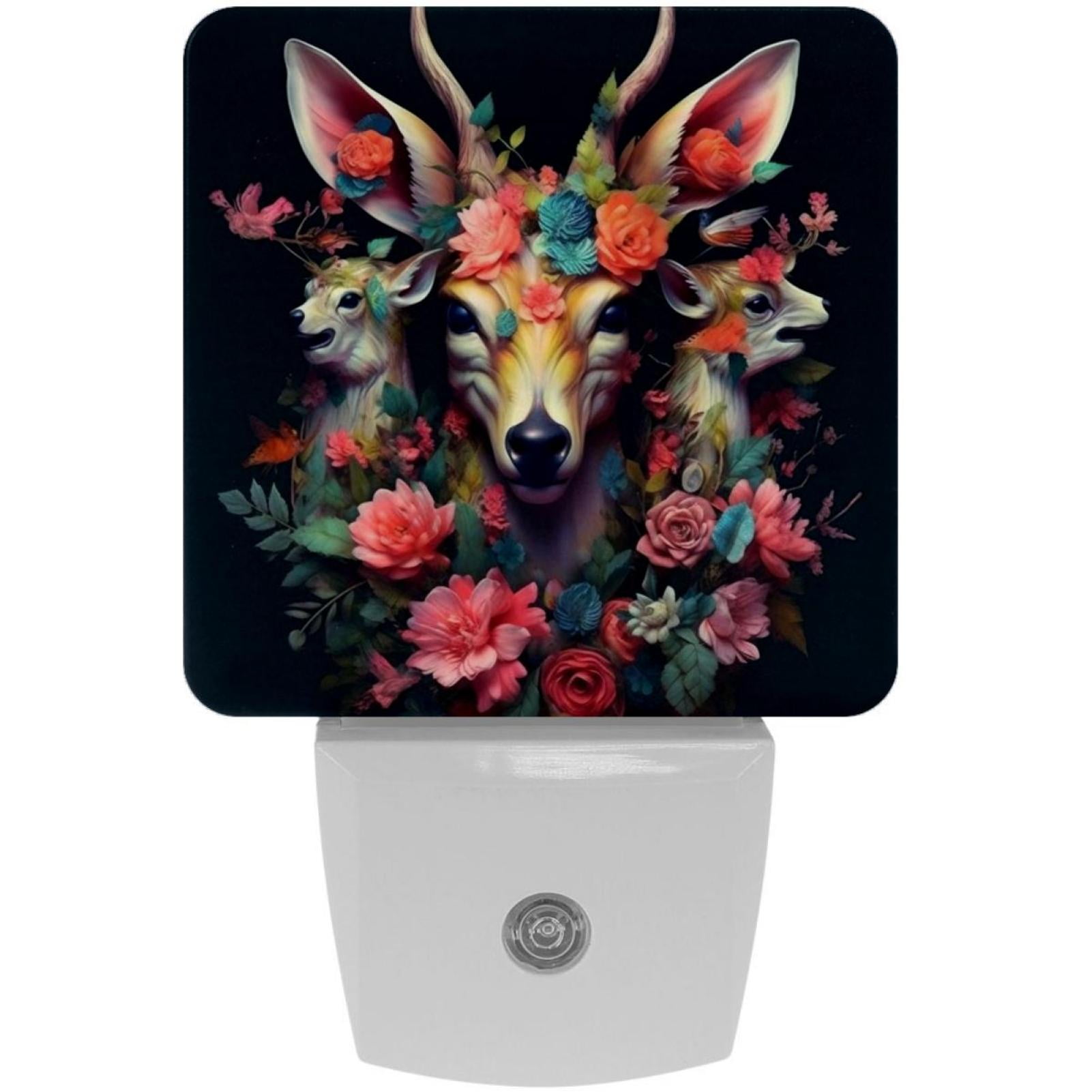 Floral LED Square Night Light - Energy Efficient Plug-in Nightlight ...